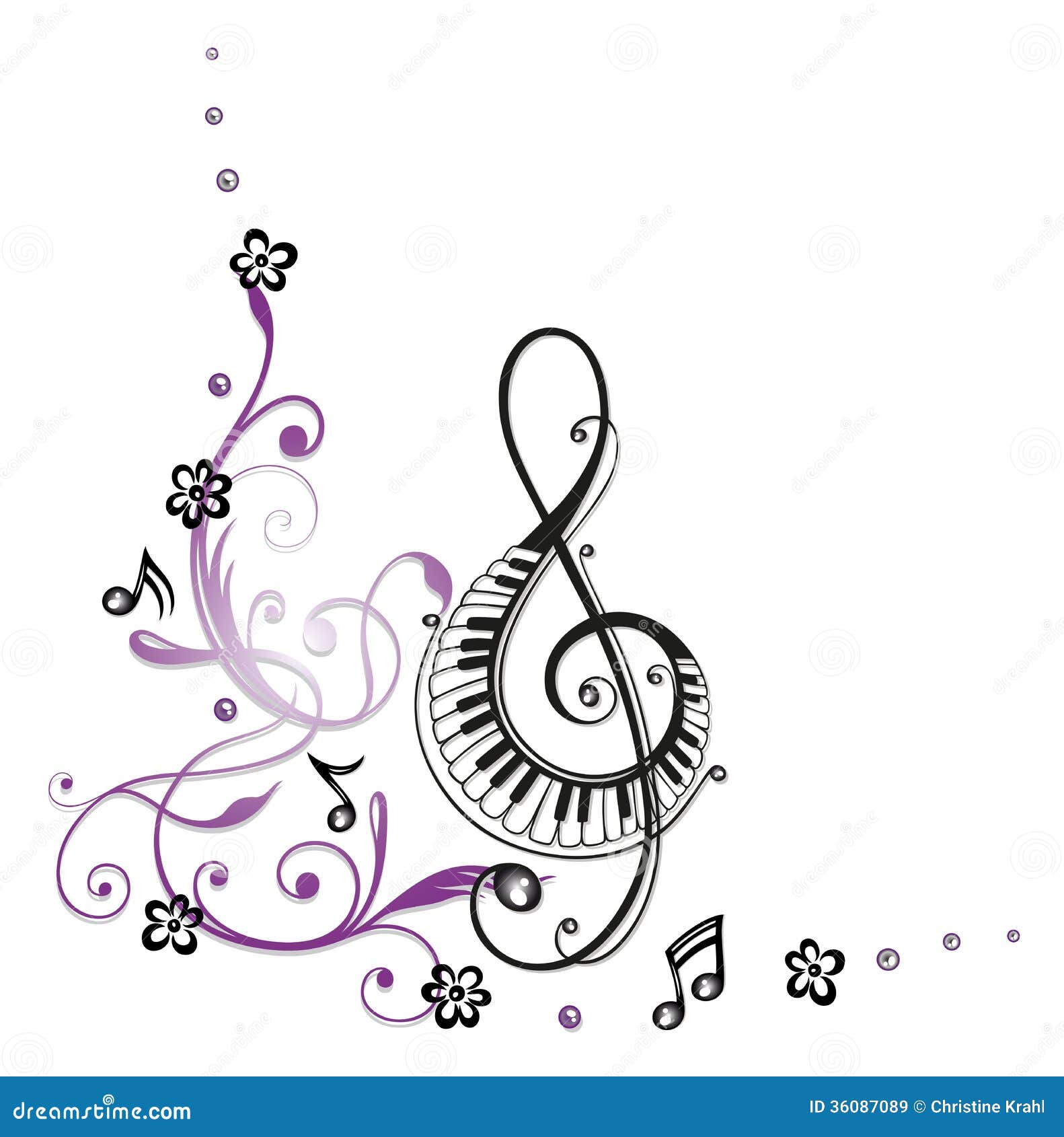 Clip art music and flowers