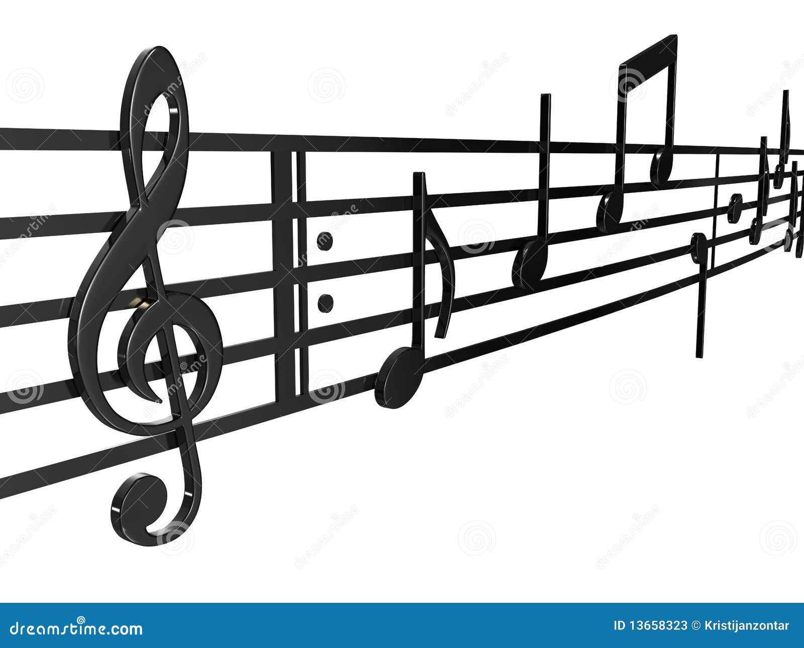 Clef and musical notes stock illustration. Illustration of white - 13658323