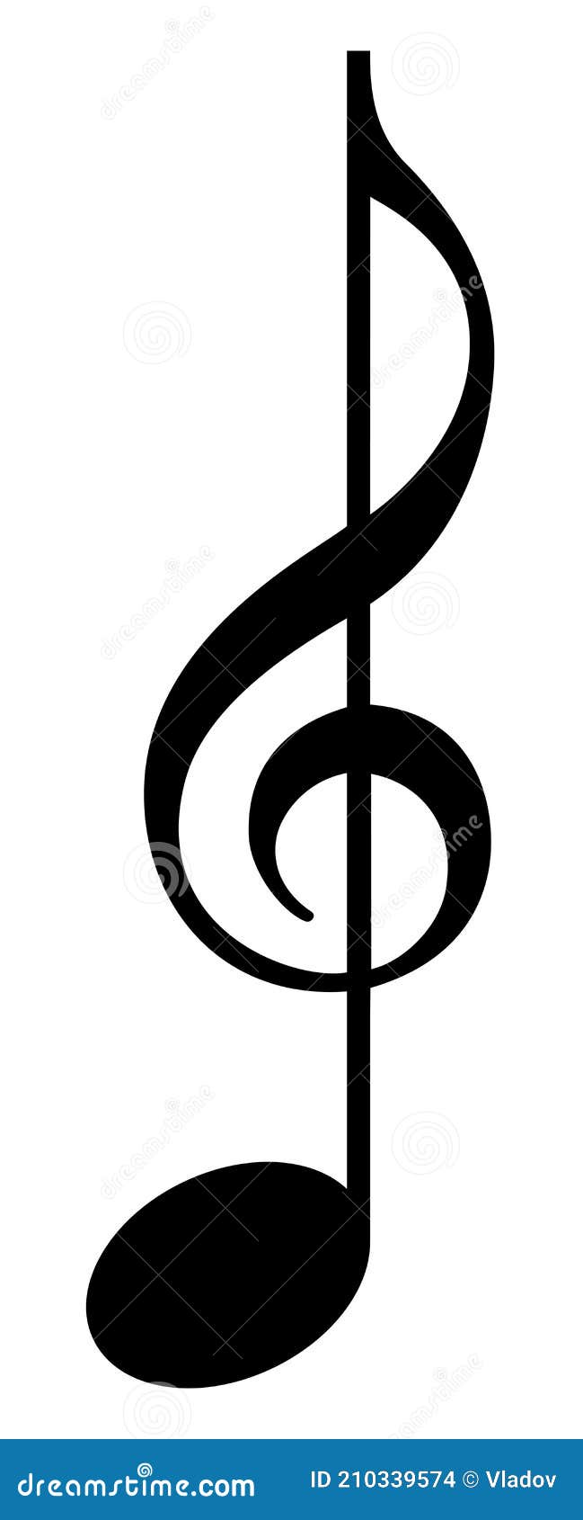 Clef and Note in One, Music Design Element Stock Vector - Illustration ...