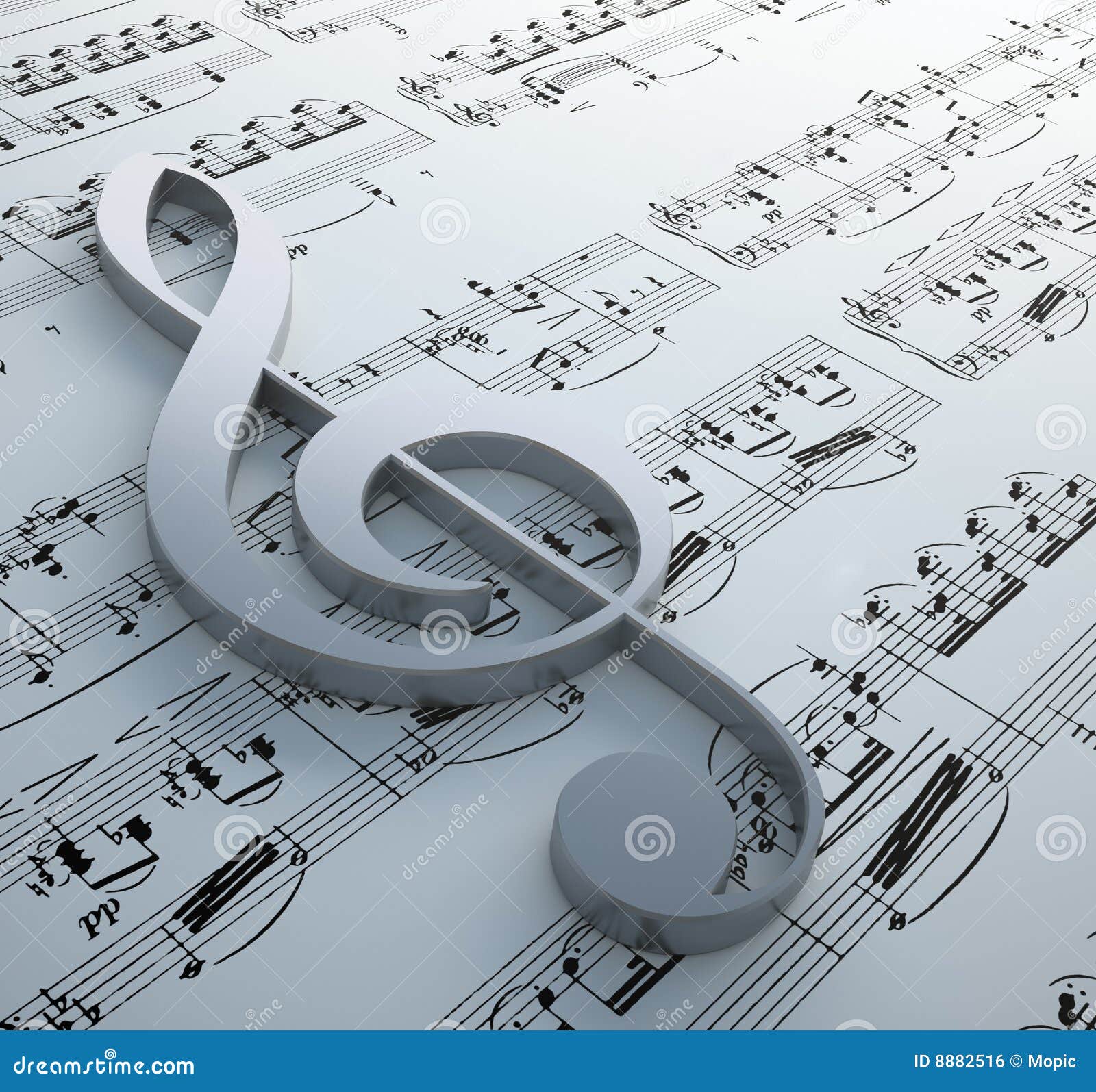 Clef Symbol on a Notation Chart Stock Illustration - Illustration of ...