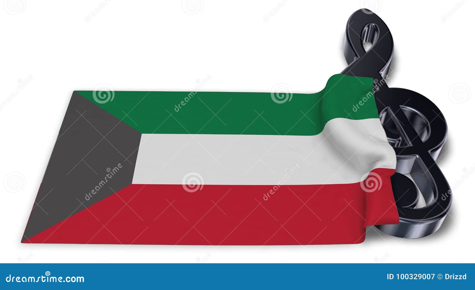 Clef Symbolu Symbol I Flaga Kuwait Ilustracji - Ilustracja złożonej z ...