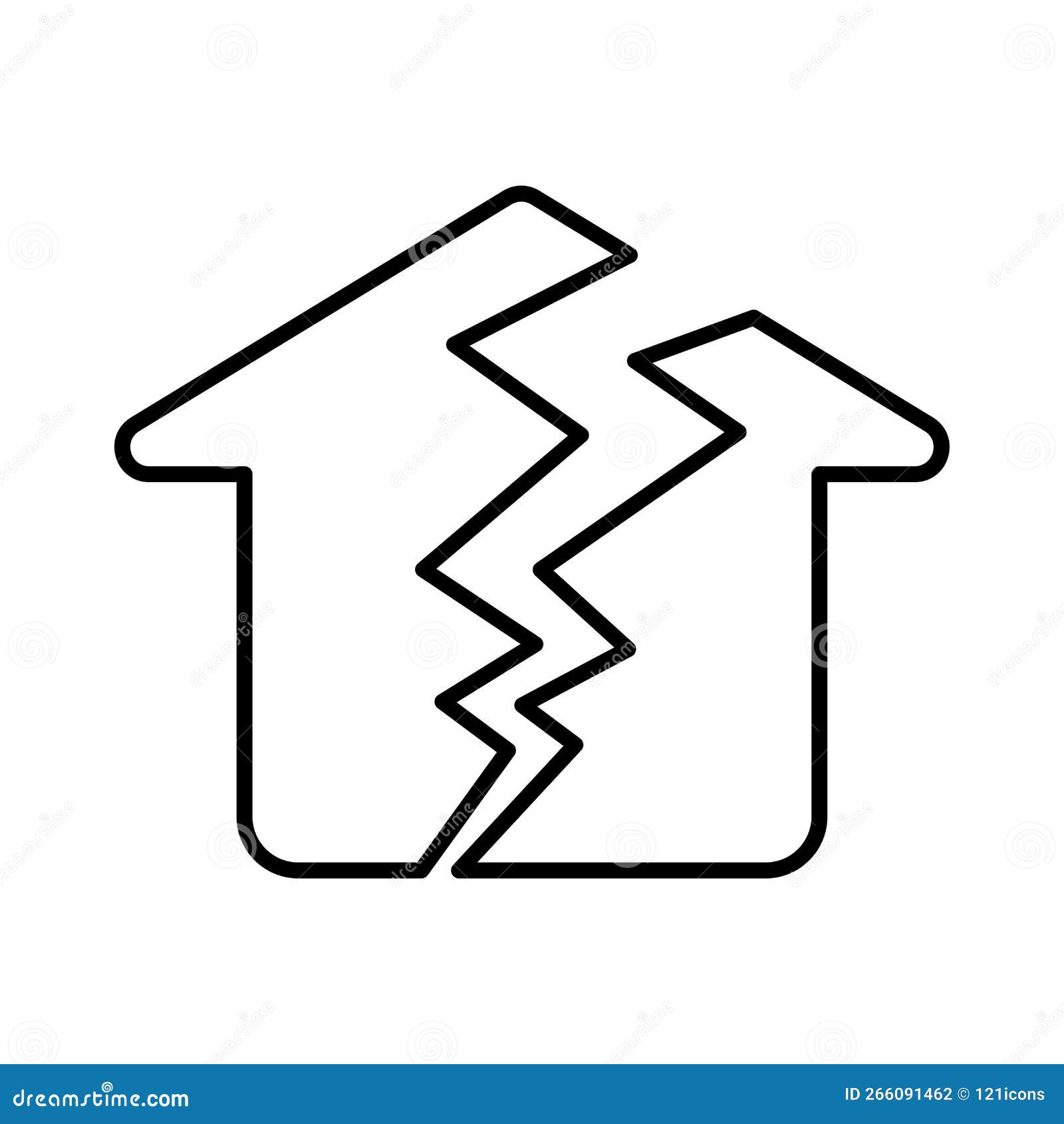 Cleft, Crack, Divided Outline Icon. Line Art Vector Stock Vector ...