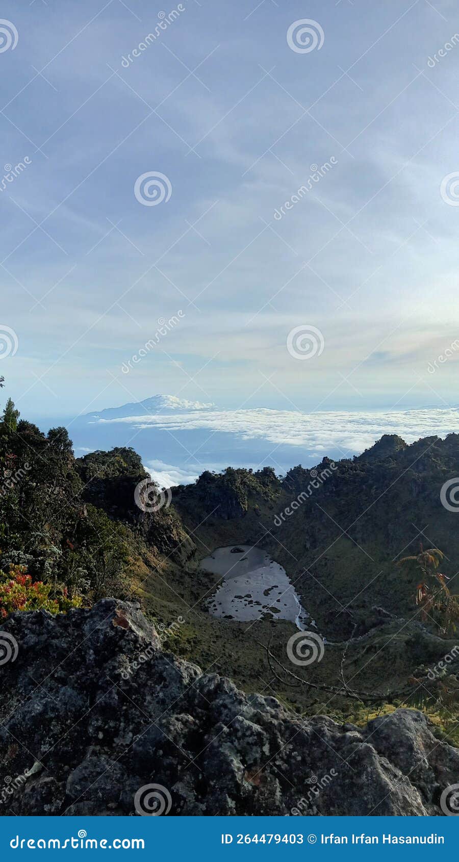 Cleft mountain crater stock image. Image of mount, terrain - 264479403