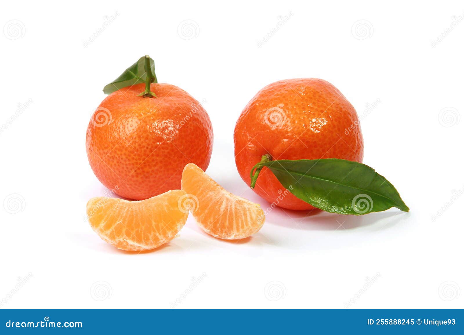 Clementine with Leaf and Quarters Stock Image - Image of mandarin ...