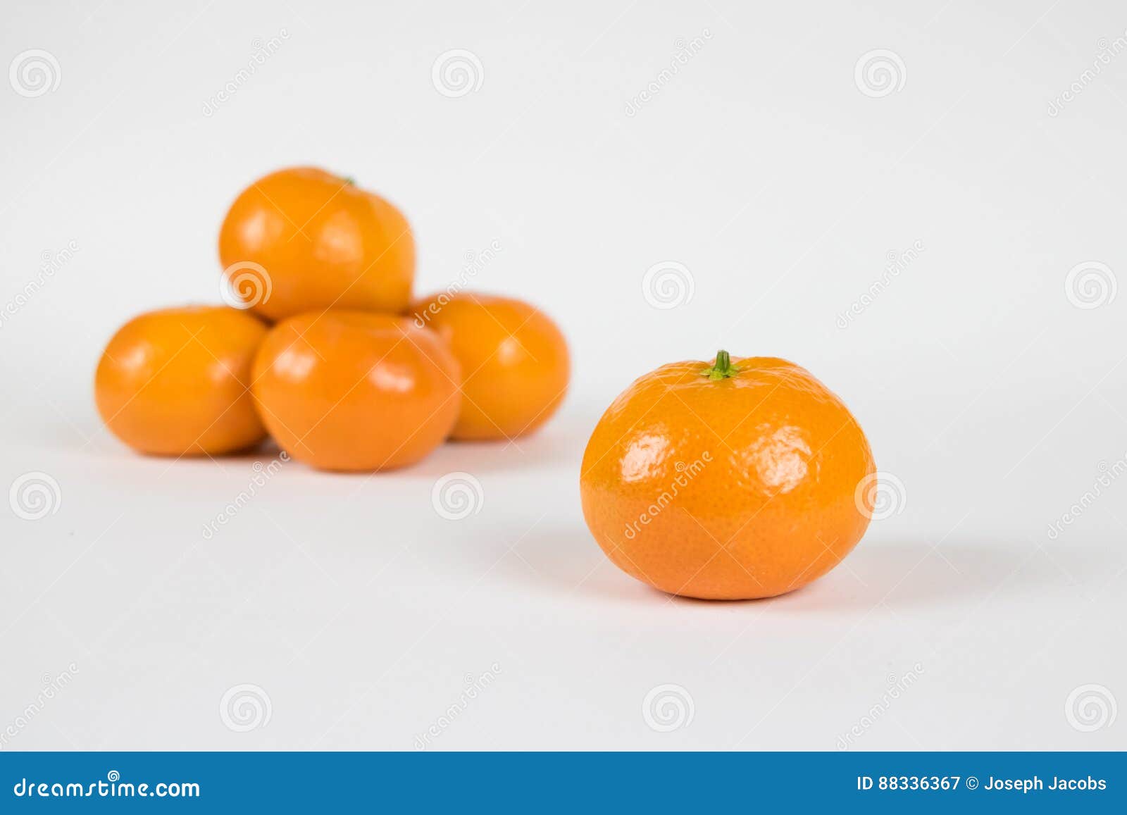 Clementine Separated from Small Pile Isolated on White Stock Image ...