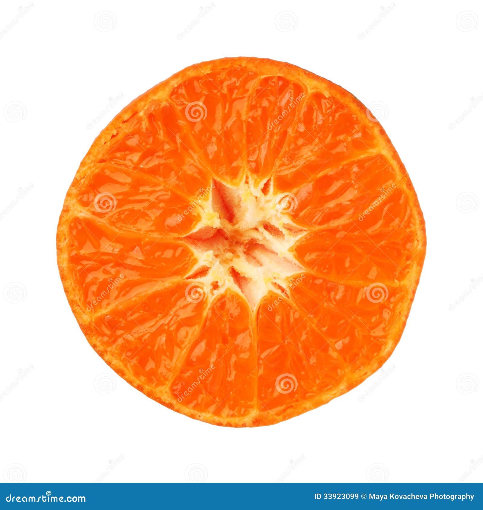 Clementine Tangerine Half Isolated on White Background Stock Image ...