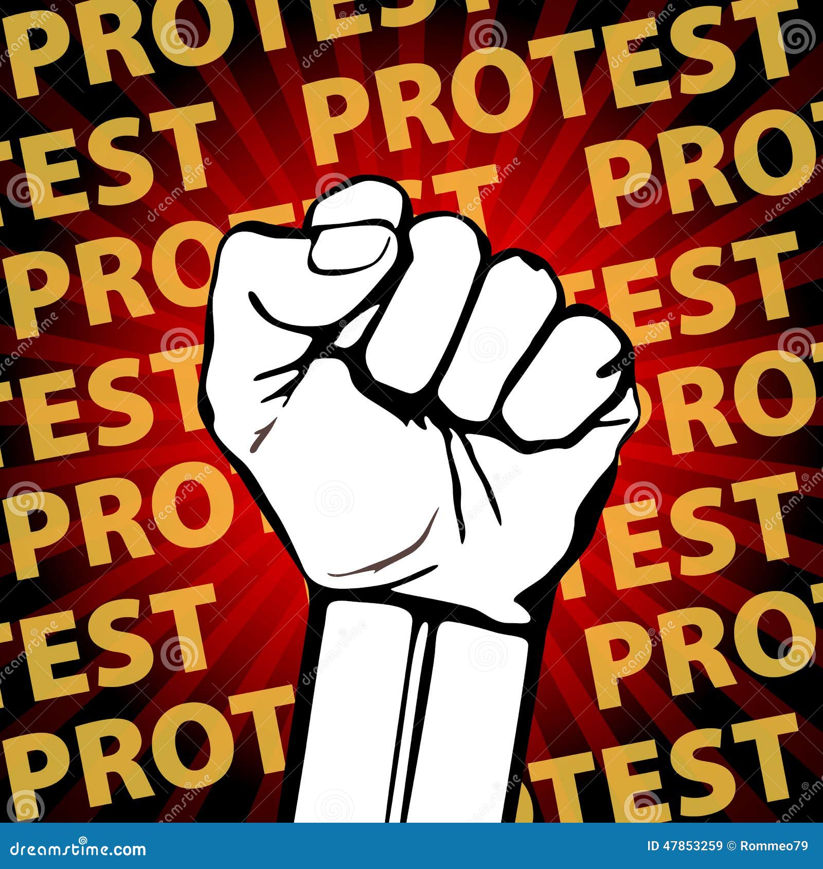 Clenched Fist Held in Protest Vector Illustration. Freedom Stock Vector ...
