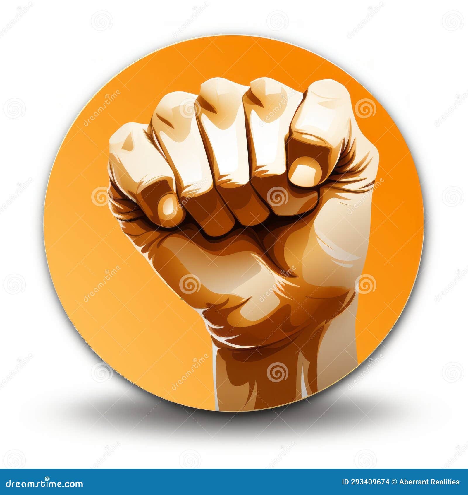 A Clenched Fist on an Orange Background Stock Illustration ...