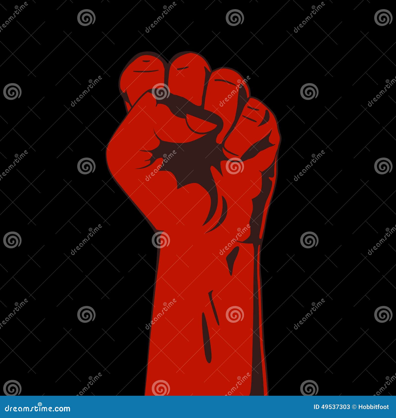 Clenched Fist. Red and Black Stock Vector - Illustration of fury ...