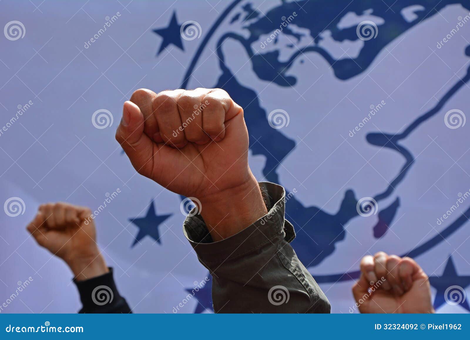 Clenched fists stock photo. Image of high, struggle, revolution - 32324092