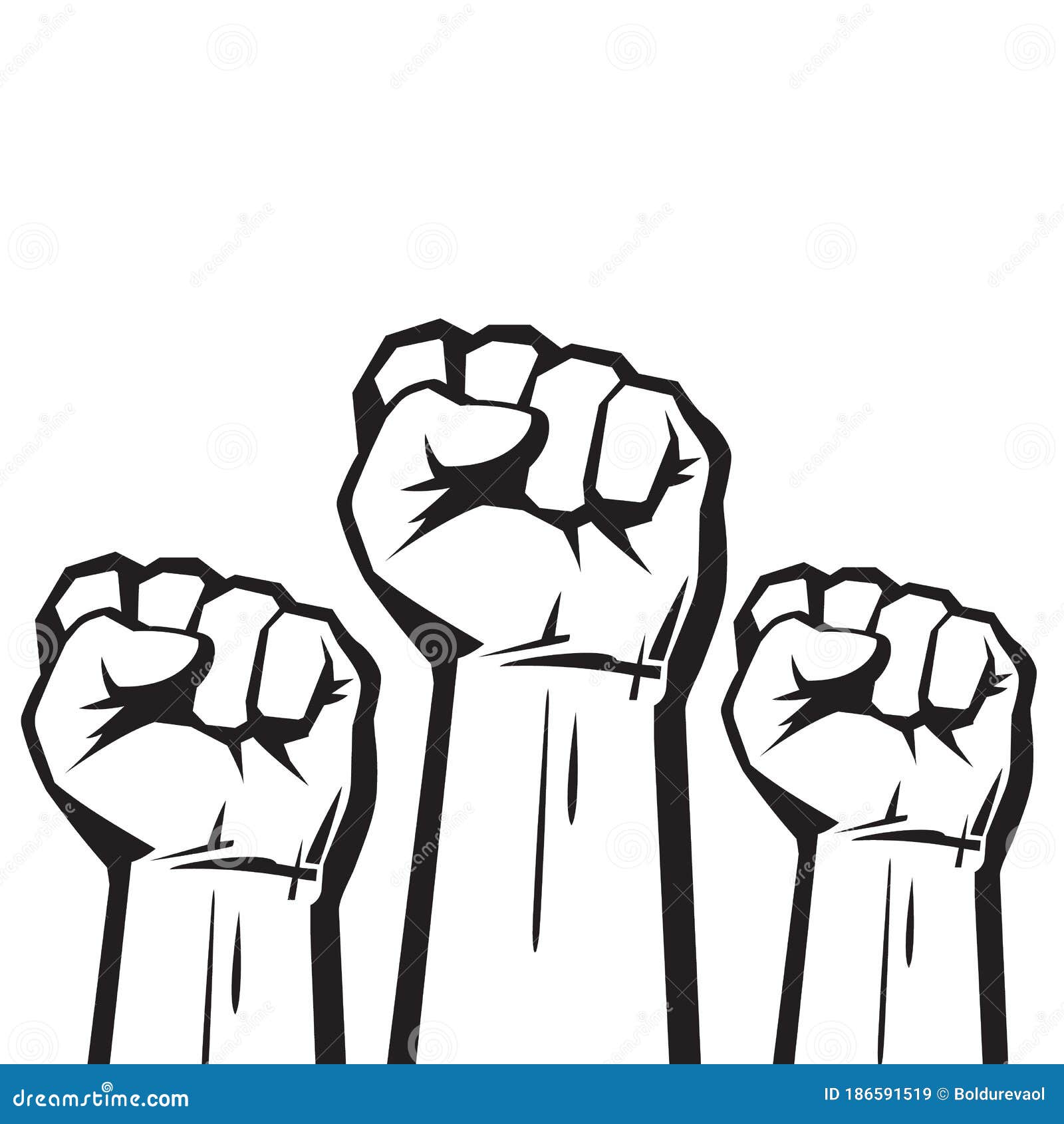 Clenched Fists Raised in Protest. Three Human Hands Raised in the Air ... Clenched Fists Raised in Protest. Three Human Hands Raised in the Air ...