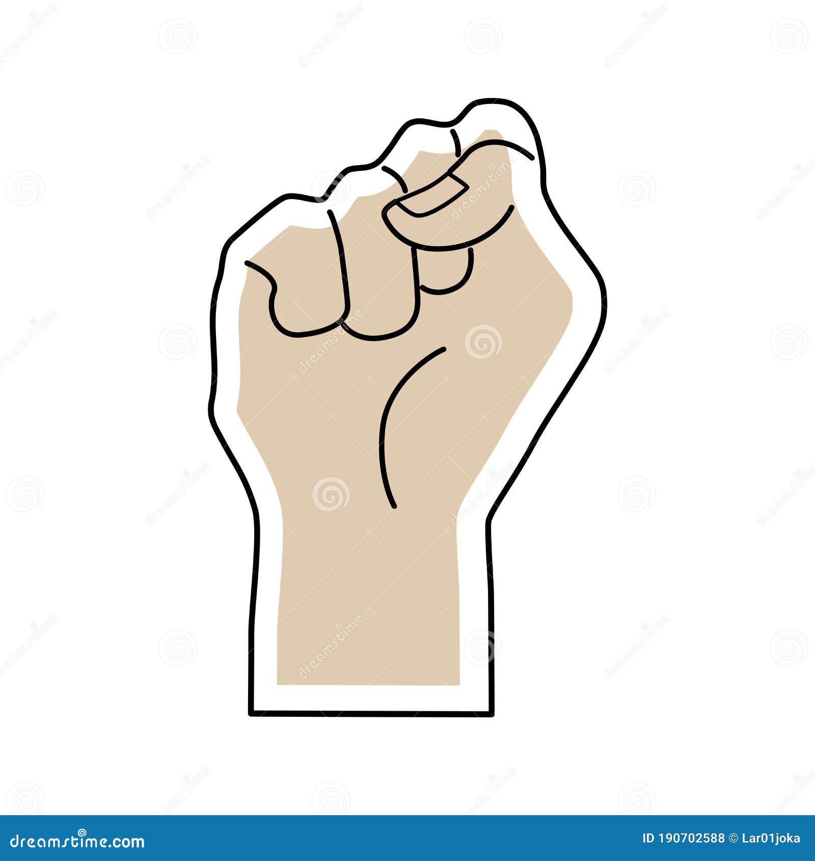 Clenched hand icon stock vector. Illustration of freedom - 190702588