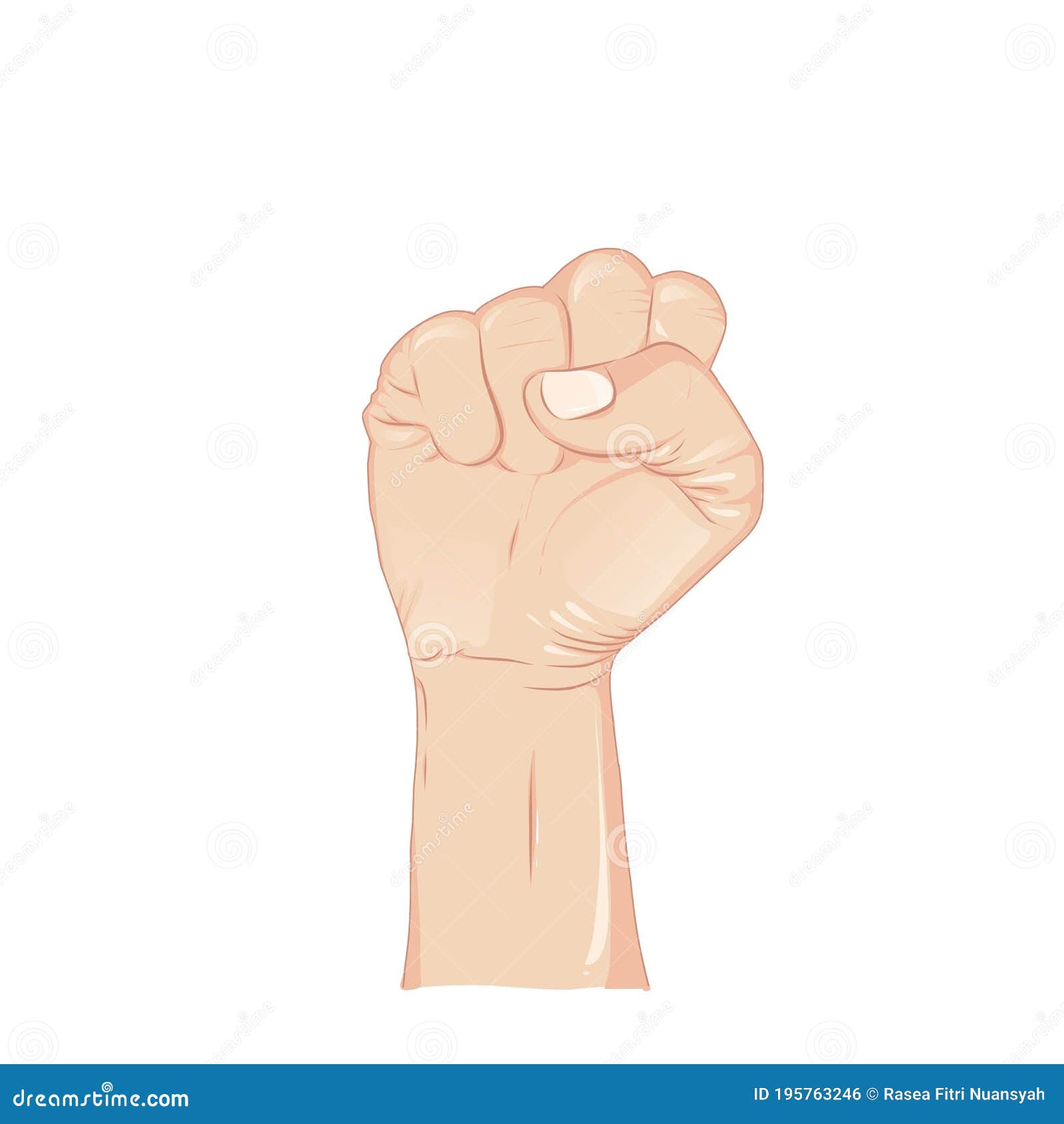 Clenched Hand stock illustration. Illustration of vector - 195763246
