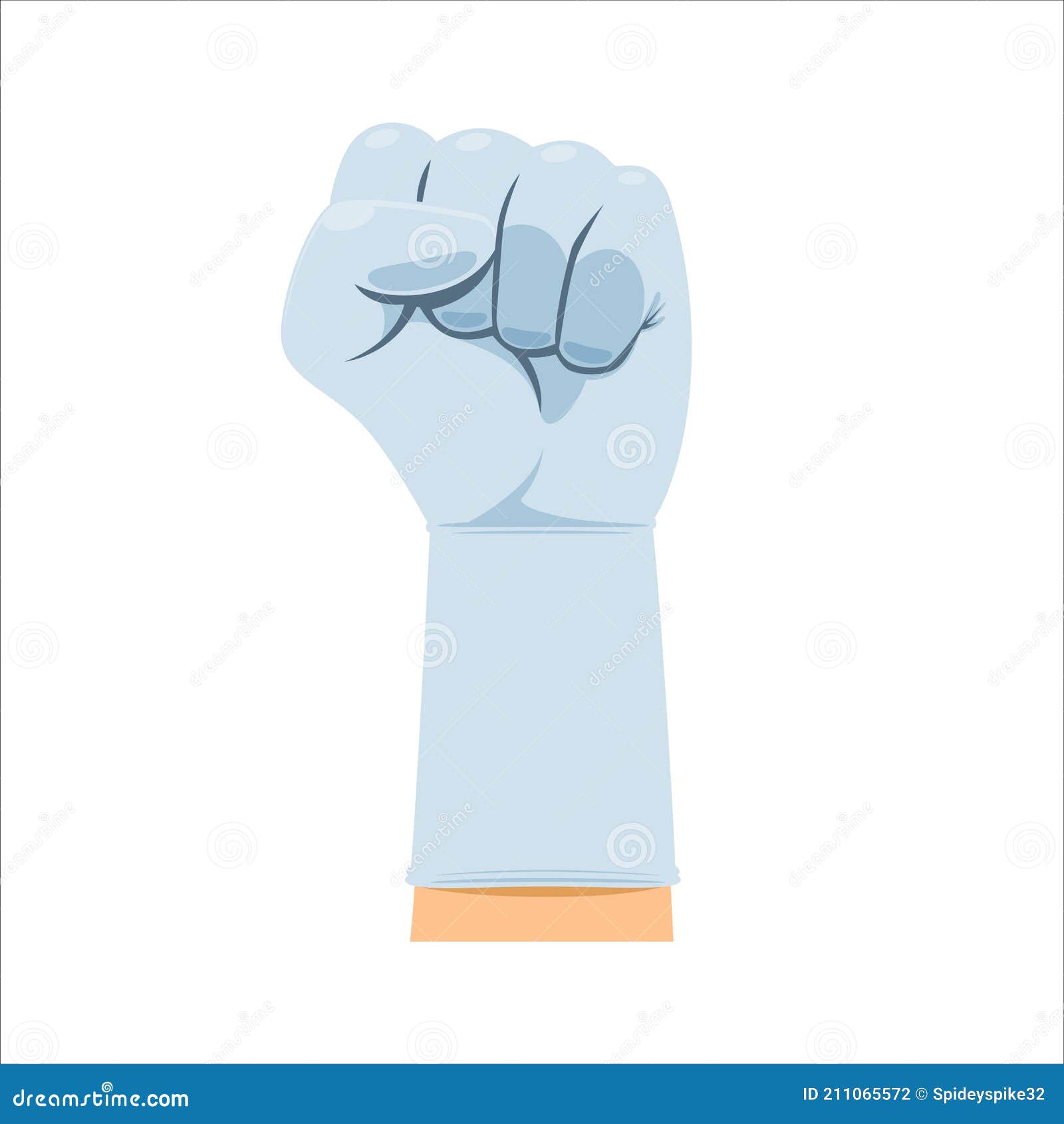 Clenching Fist with White Glove. Isolated Vector Illustration Stock ...
