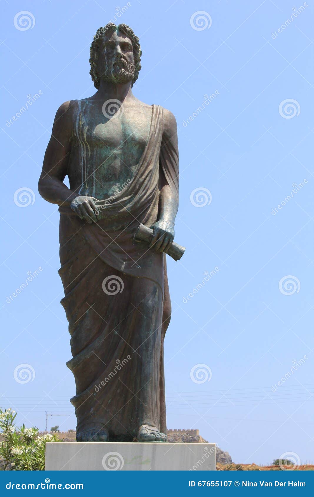 Cleobulus - Statue in Lindos, Griechenland Stockbild - Bild von ...