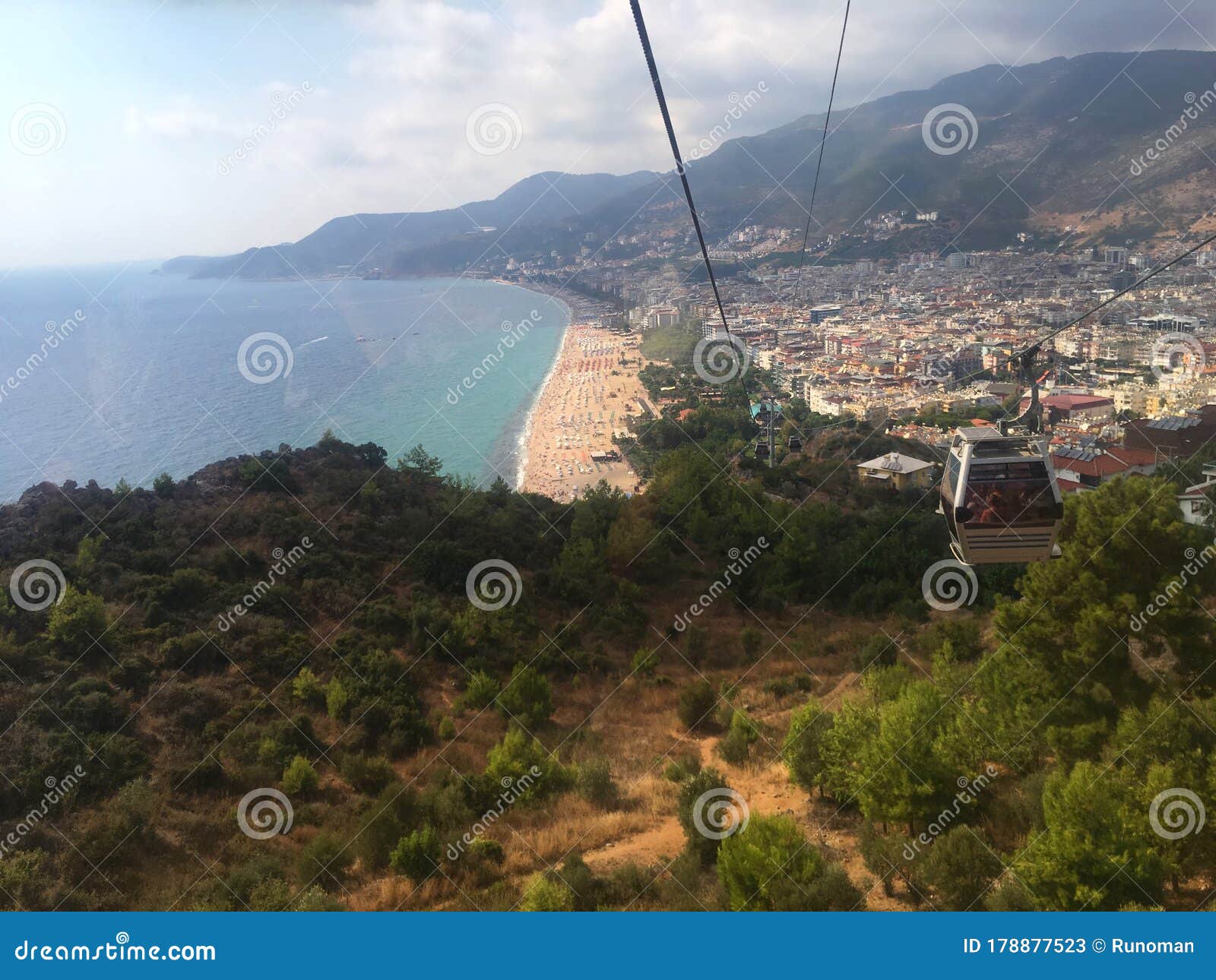 View from the Cable Car in Alanya Stock Image - Image of coast, ocean ...