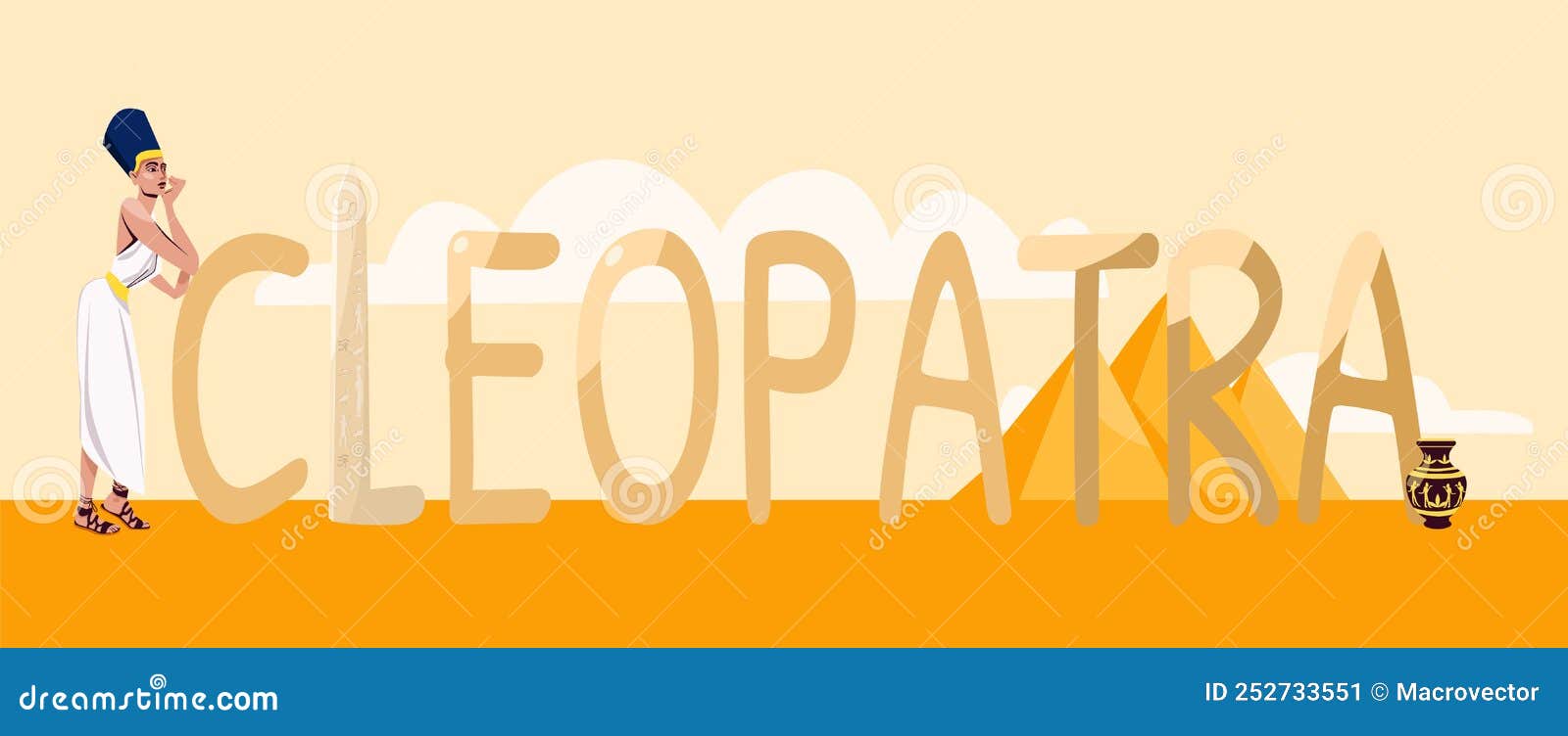 Cleopatra Flat Collage Vector Illustration | CartoonDealer.com #253736008