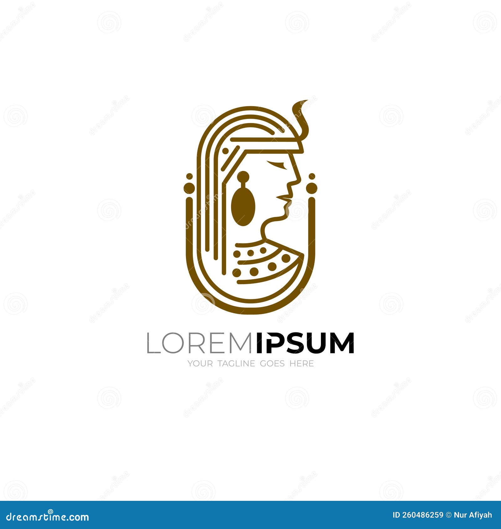 Cleopatra Icon Vintage, Icon Logo of Cleopatra with Line Art Stock ...