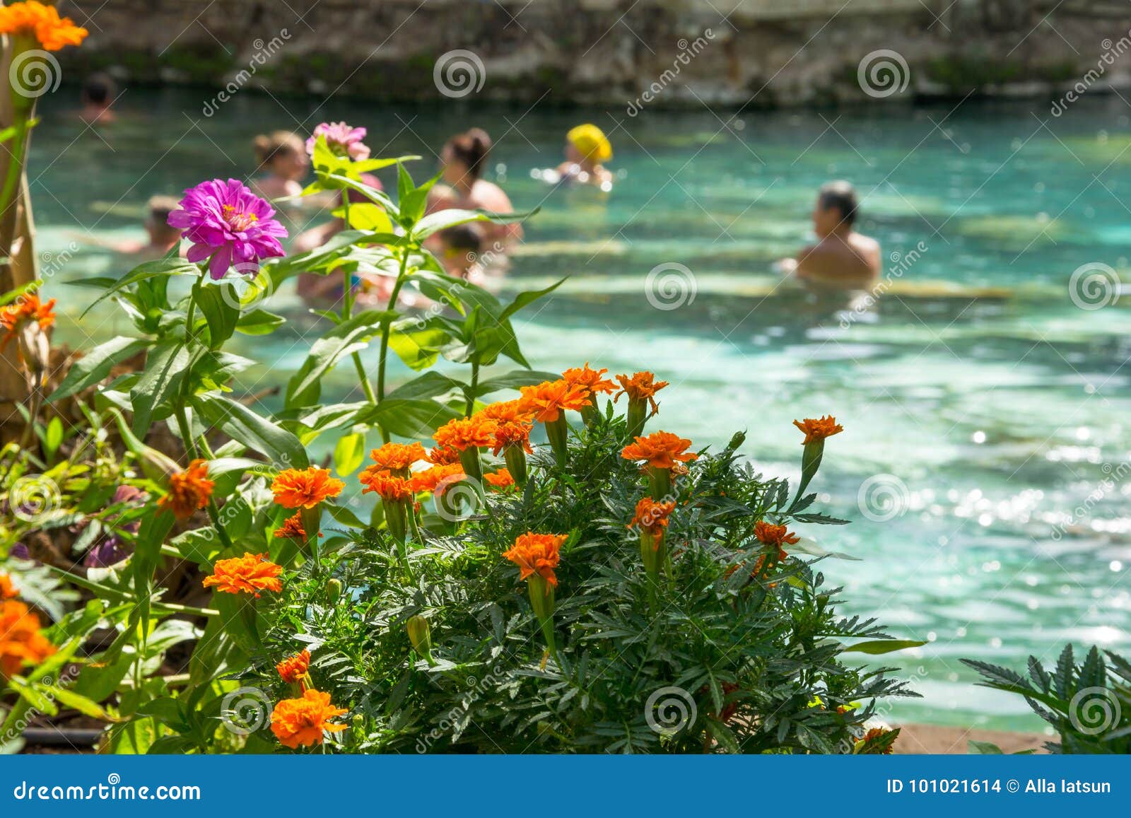 Cleopatra Pools in Pamukkale, Turkey Stock Photo - Image of people ...
