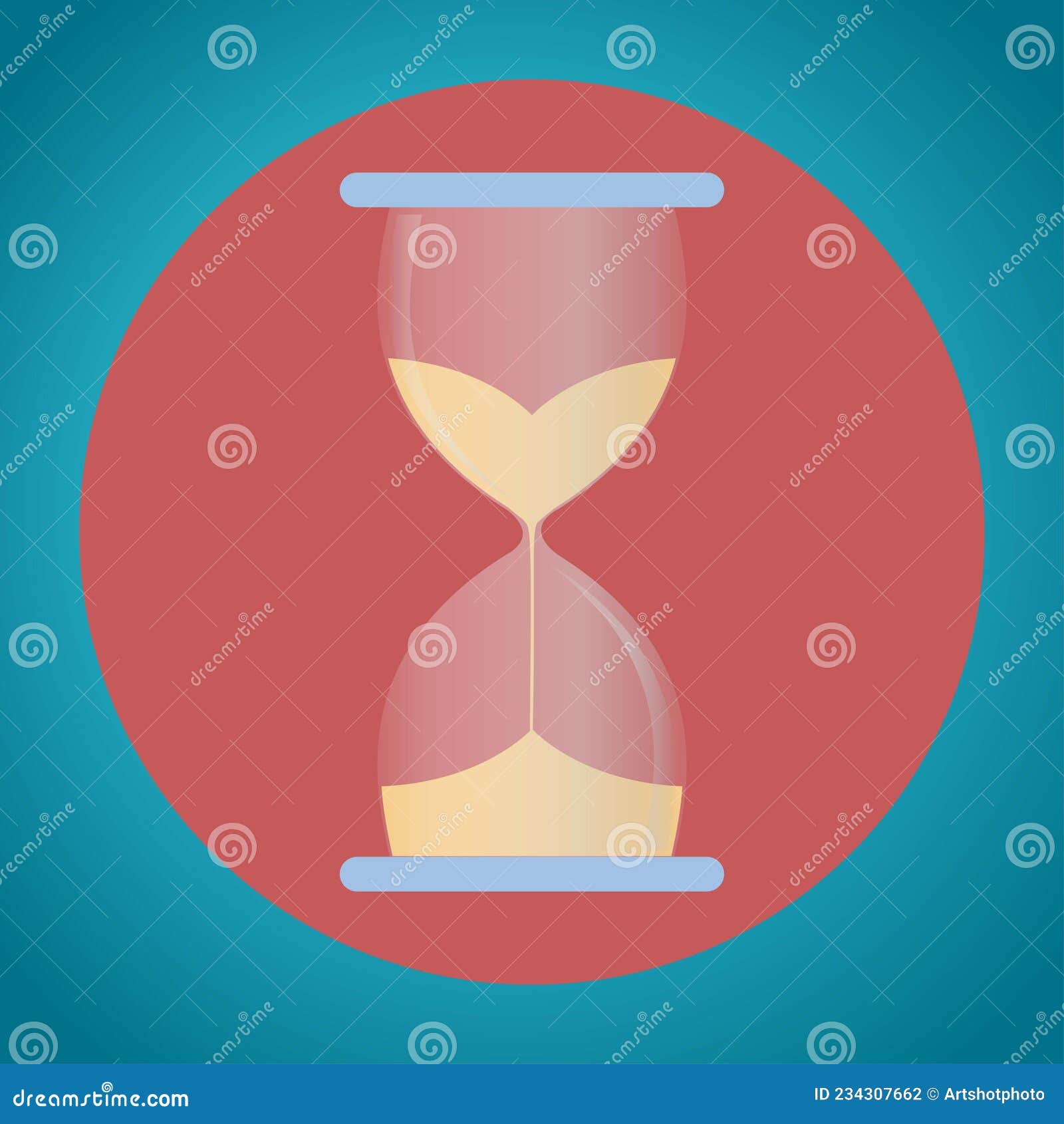 Hourglass with Sand Inside, Time Concept Stock Vector - Illustration of ...