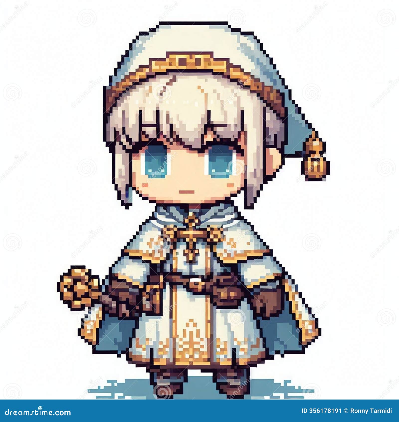 Cleric Character Vector Design, Pixel Art Royalty-Free Stock Photo ...