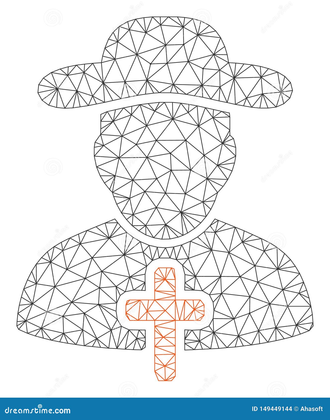 Cleric Polygonal Frame Vector Mesh Illustration Stock Vector ...