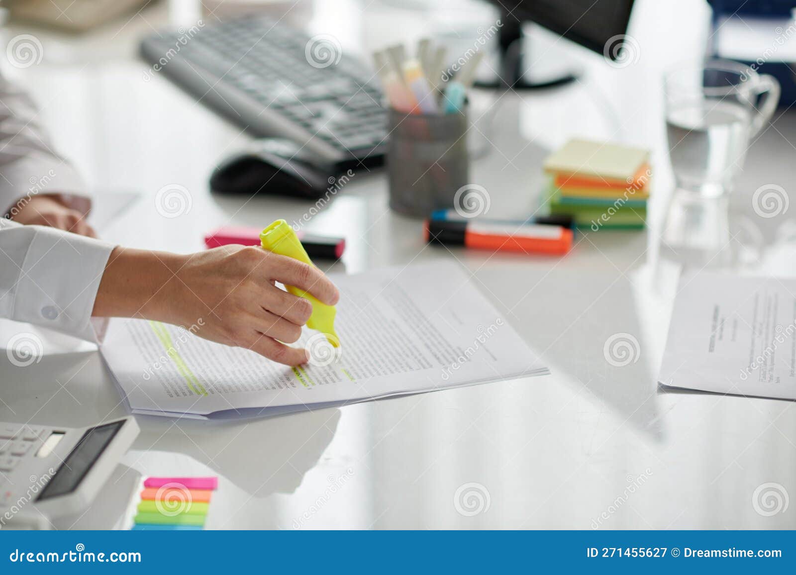 Clerk Checking Document stock image. Image of table - 271455627