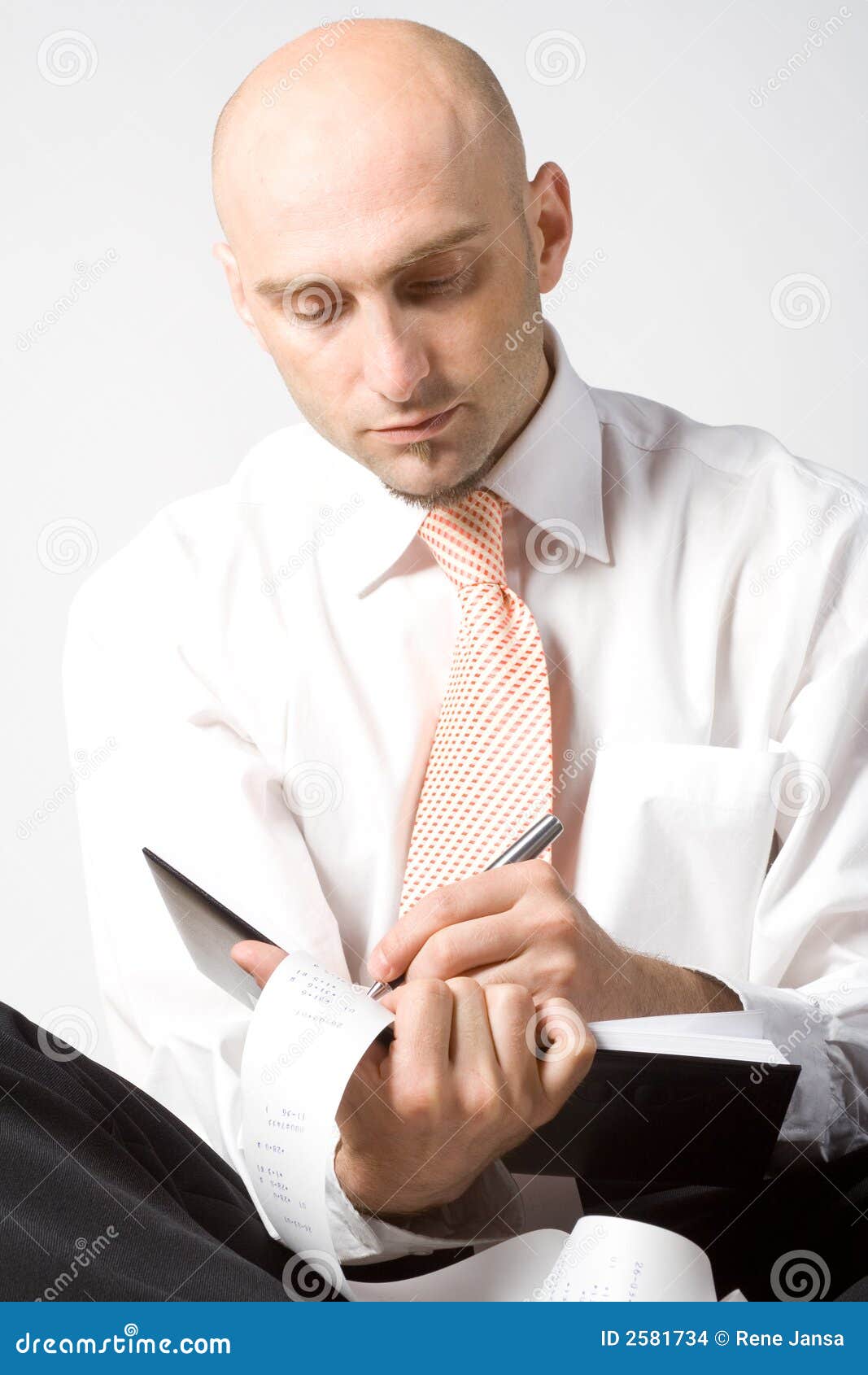 Clerk checking figures stock photo. Image of sale, businessman - 2581734