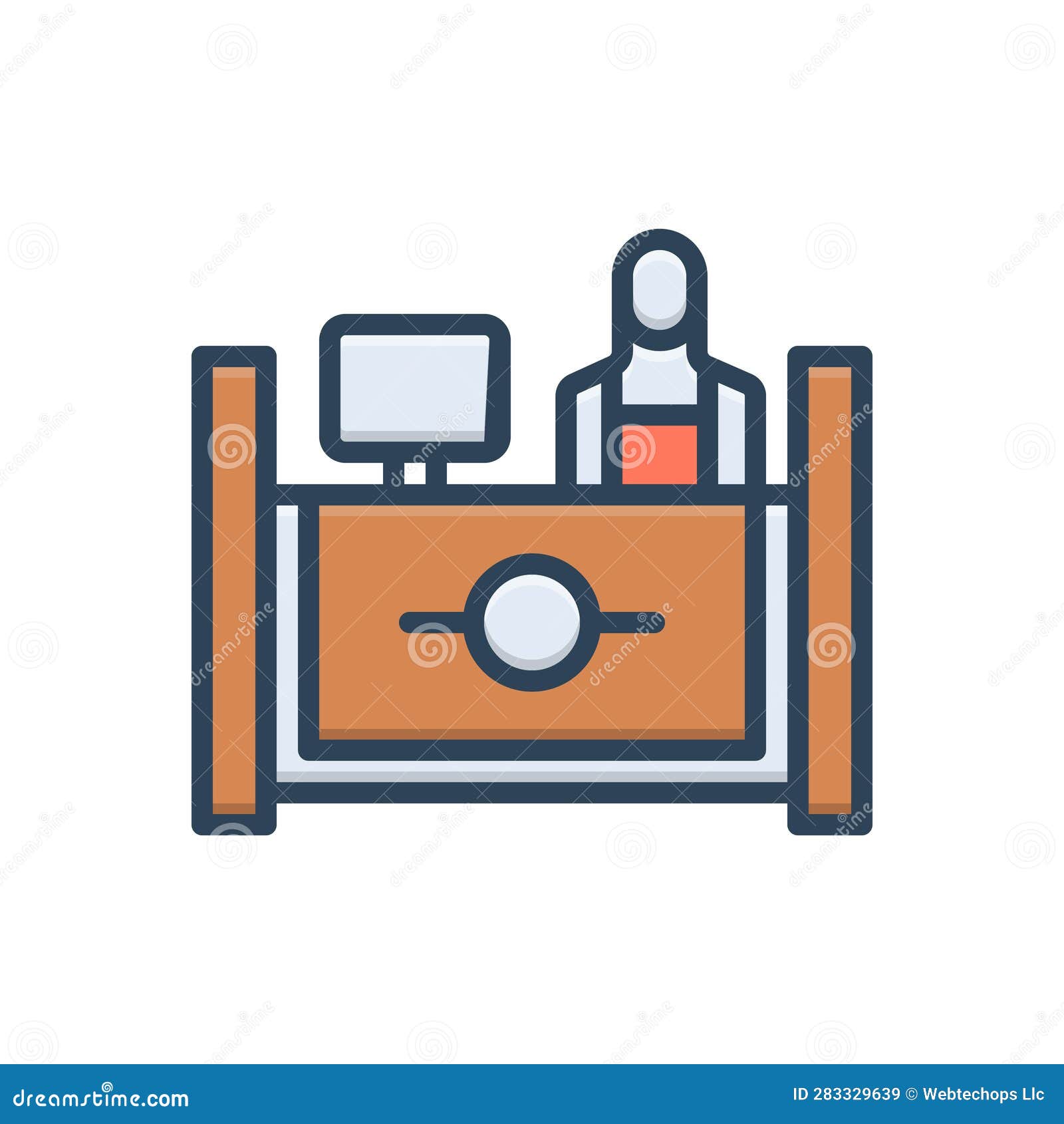 Color Illustration Icon for Clerk, Reception and Counter Stock ...