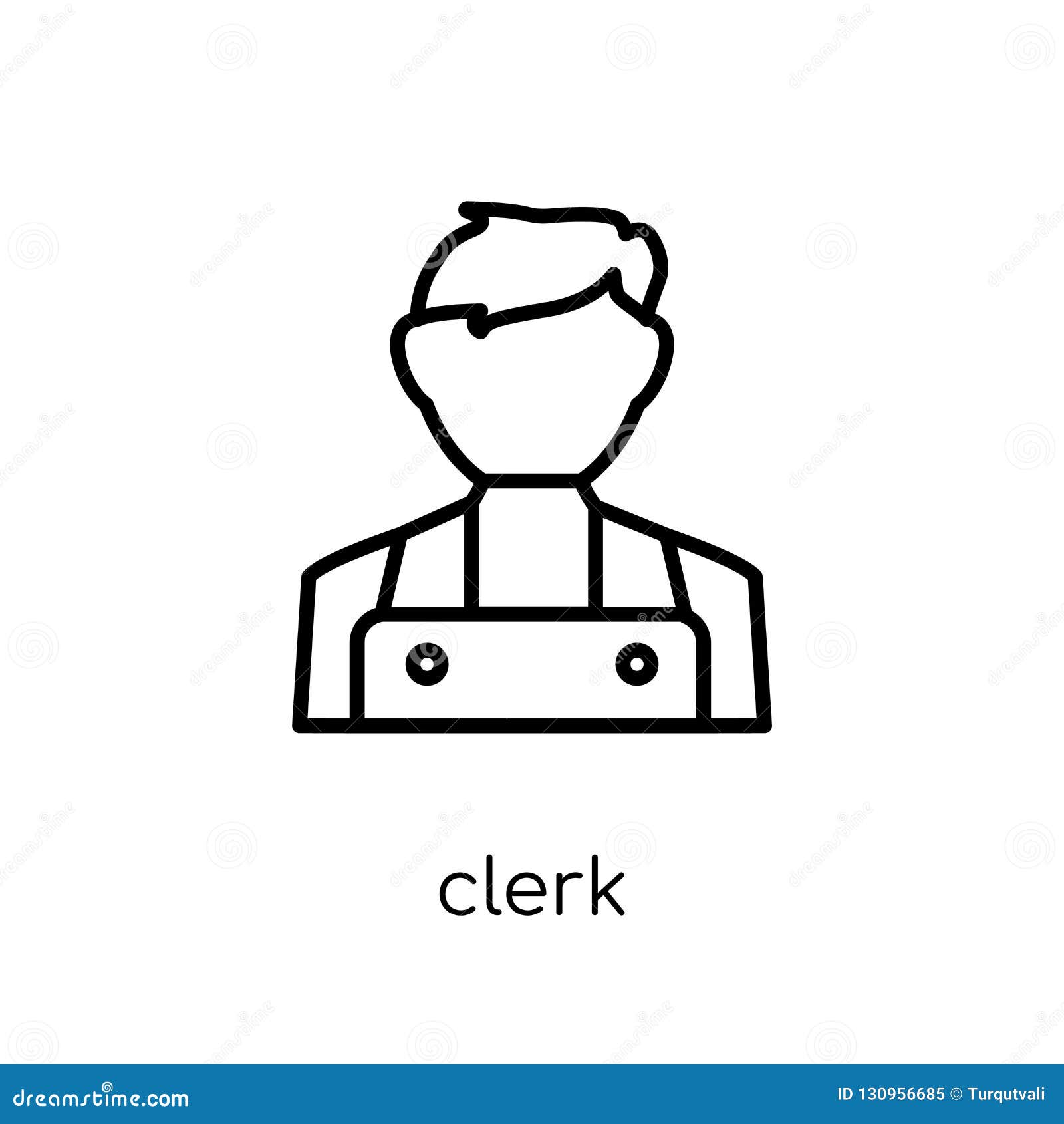 Clerk Icon. Trendy Modern Flat Linear Vector Clerk Icon on White Stock ...