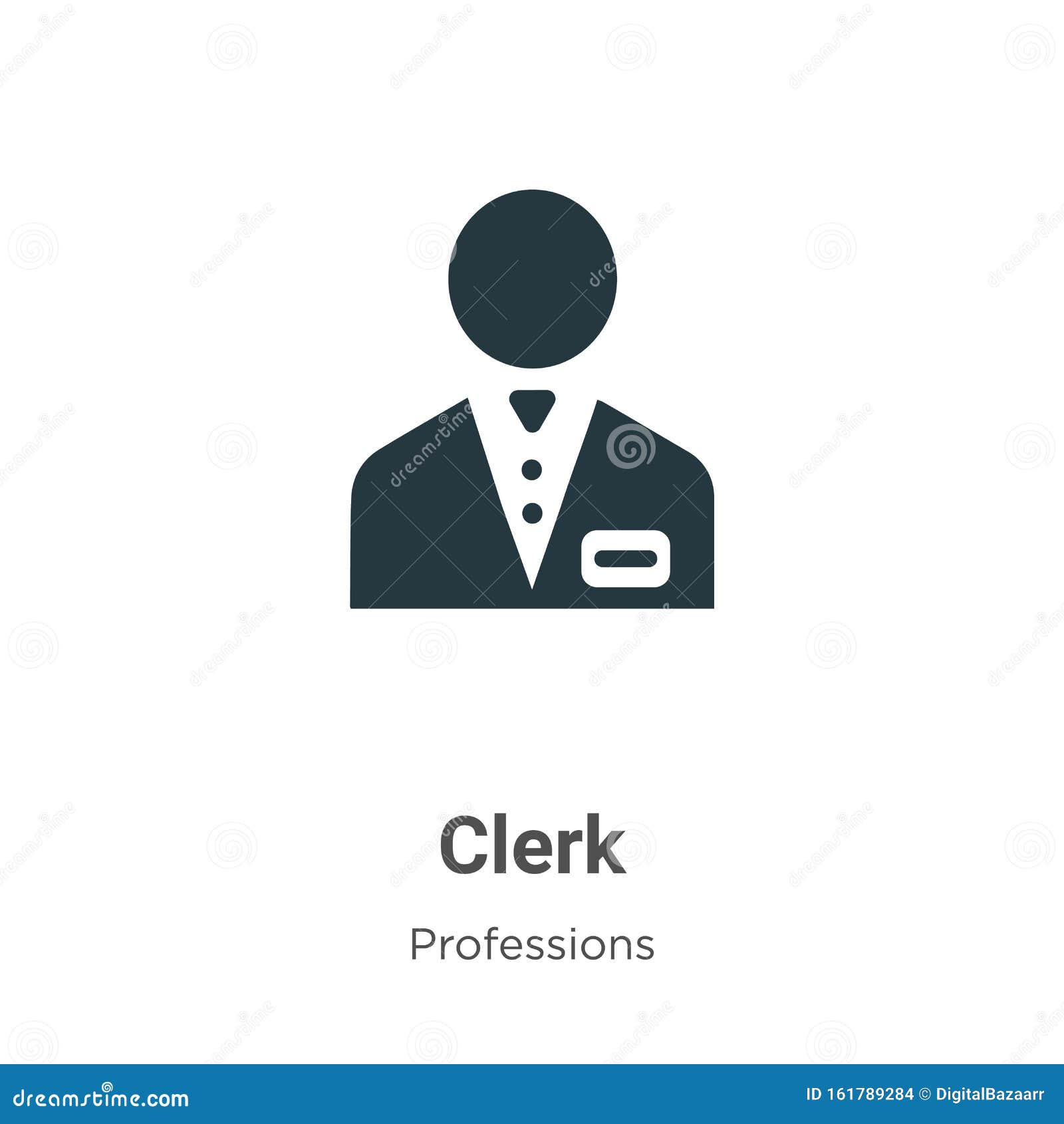 Clerk Vector Icon on White Background. Flat Vector Clerk Icon Symbol ...