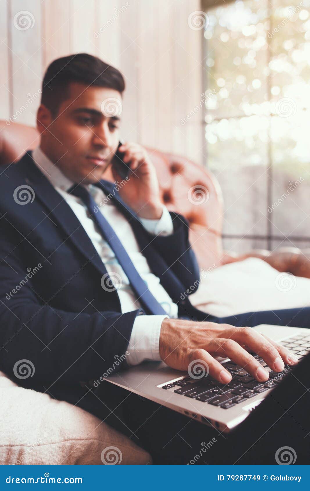 Clerk Working on Laptop in the Office Stock Image - Image of freelancer ...