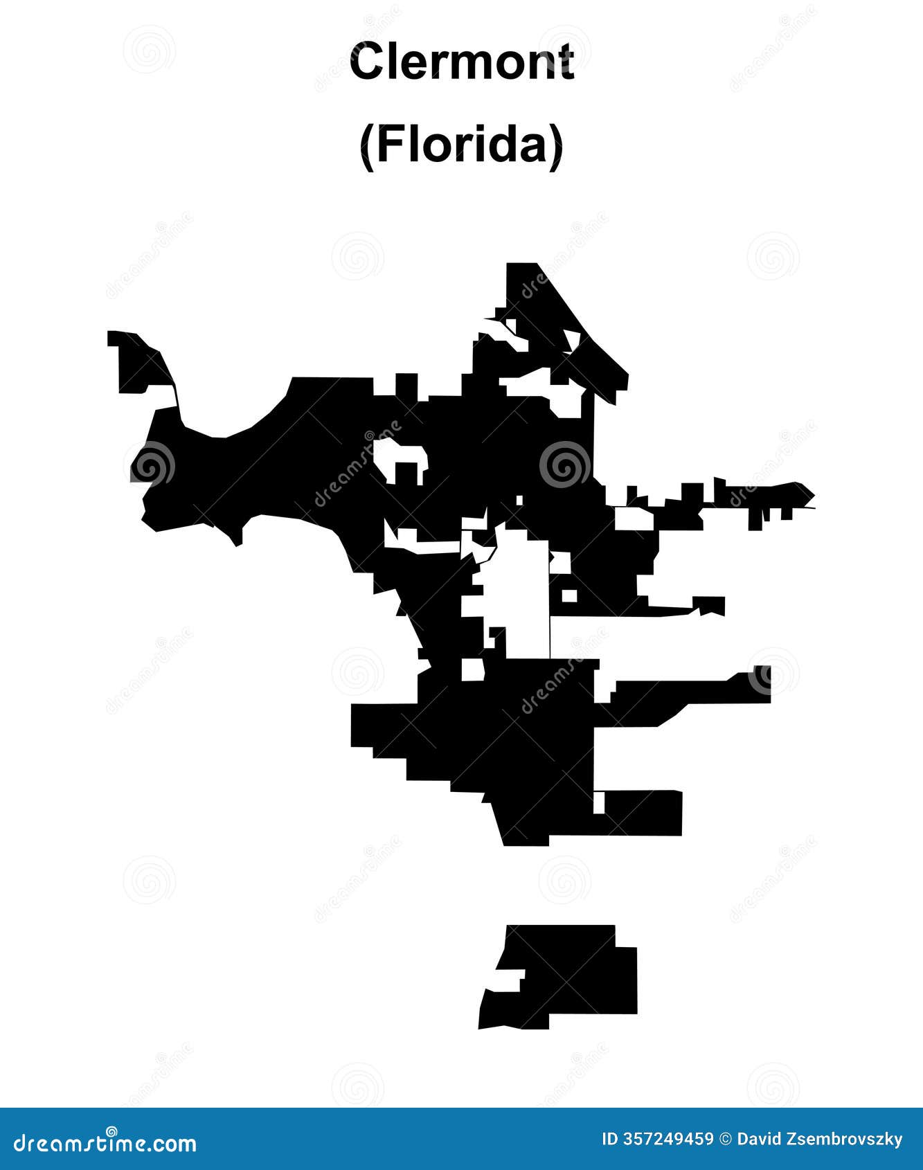 Clermont Outline Map Cartoon Vector | CartoonDealer.com #357249459