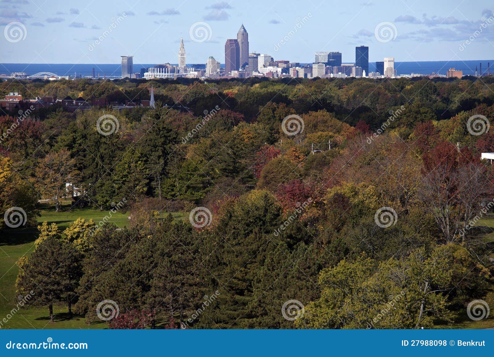 Cleveland - Distant Skyline Stock Photo - Image of lake, fall: 27988098