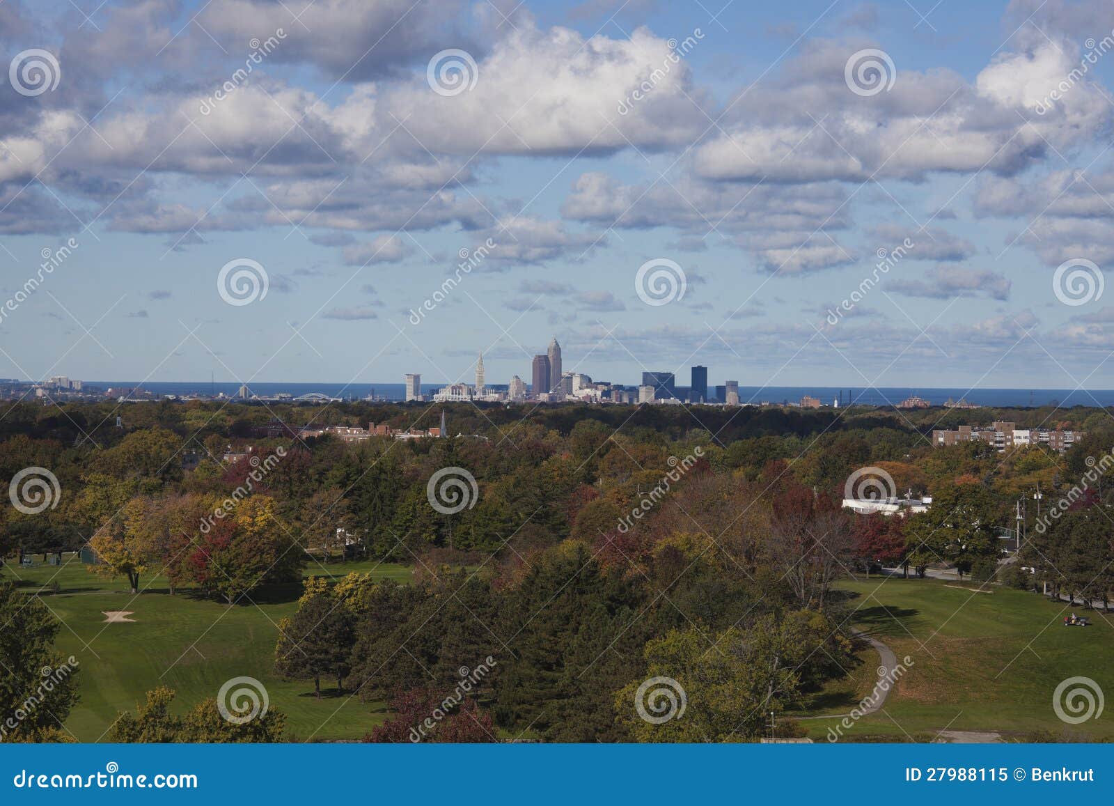 Cleveland - Distant Skyline Stock Image - Image of travel, horizontal ...