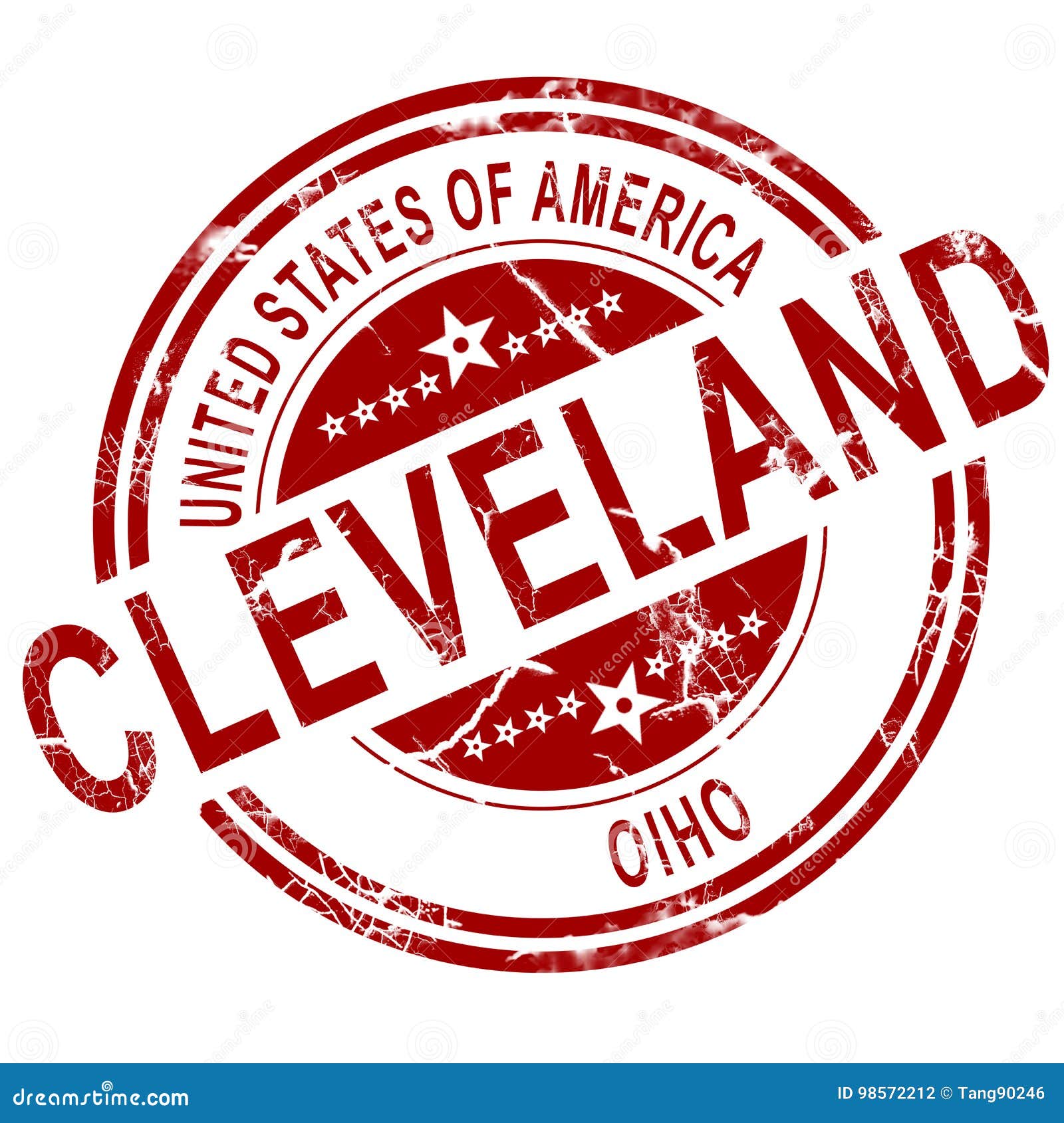Cleveland Ohio Stamp with White Background Stock Illustration ...