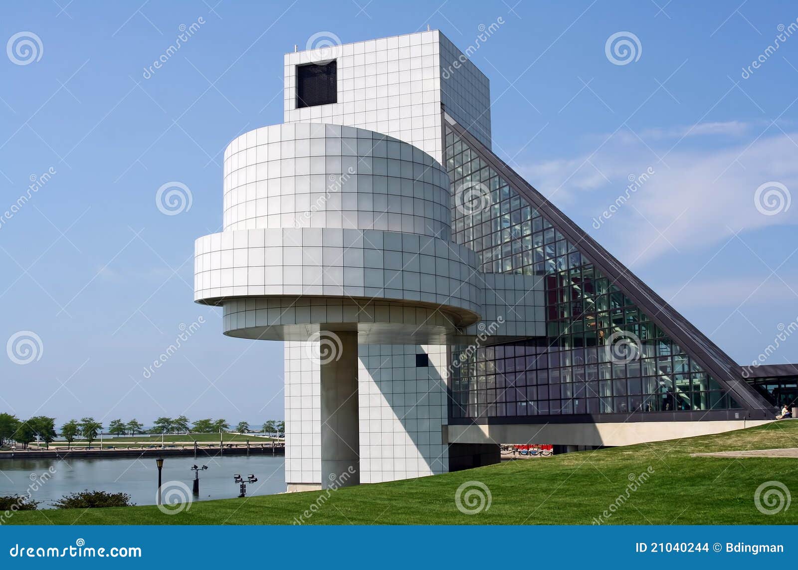 Cleveland Rock and Roll Hall of Fame Stock Photo - Image of building ...