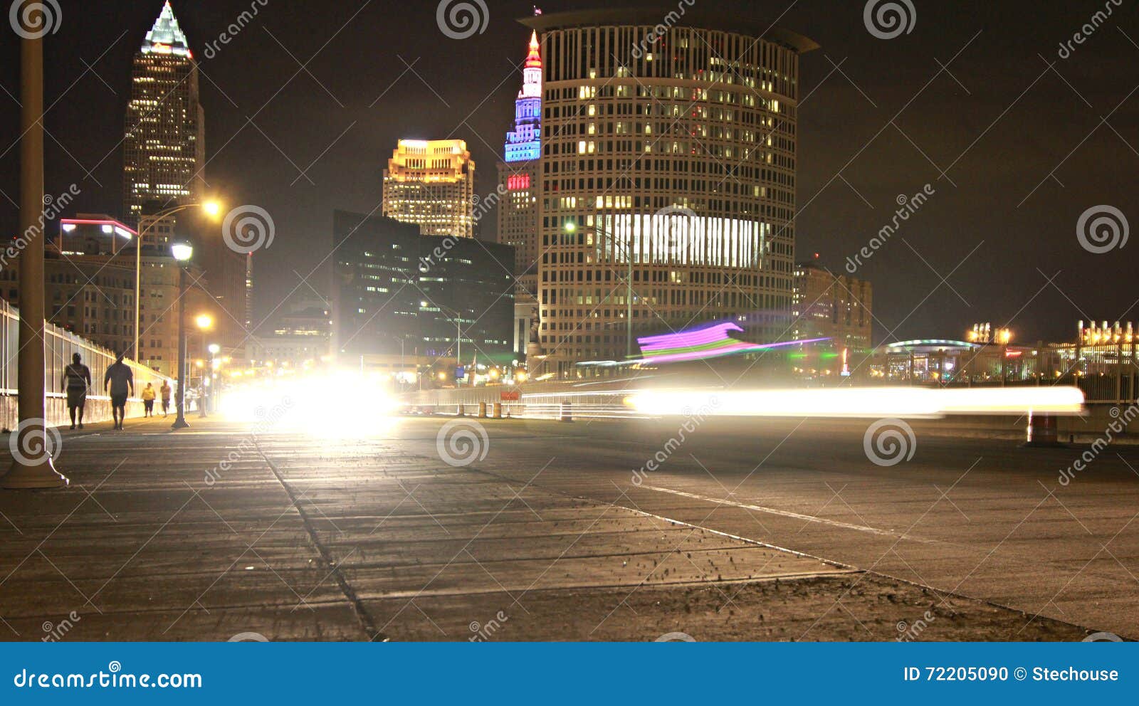 Cleveland Skyline at night stock photo. Image of cuyahoga - 72205090