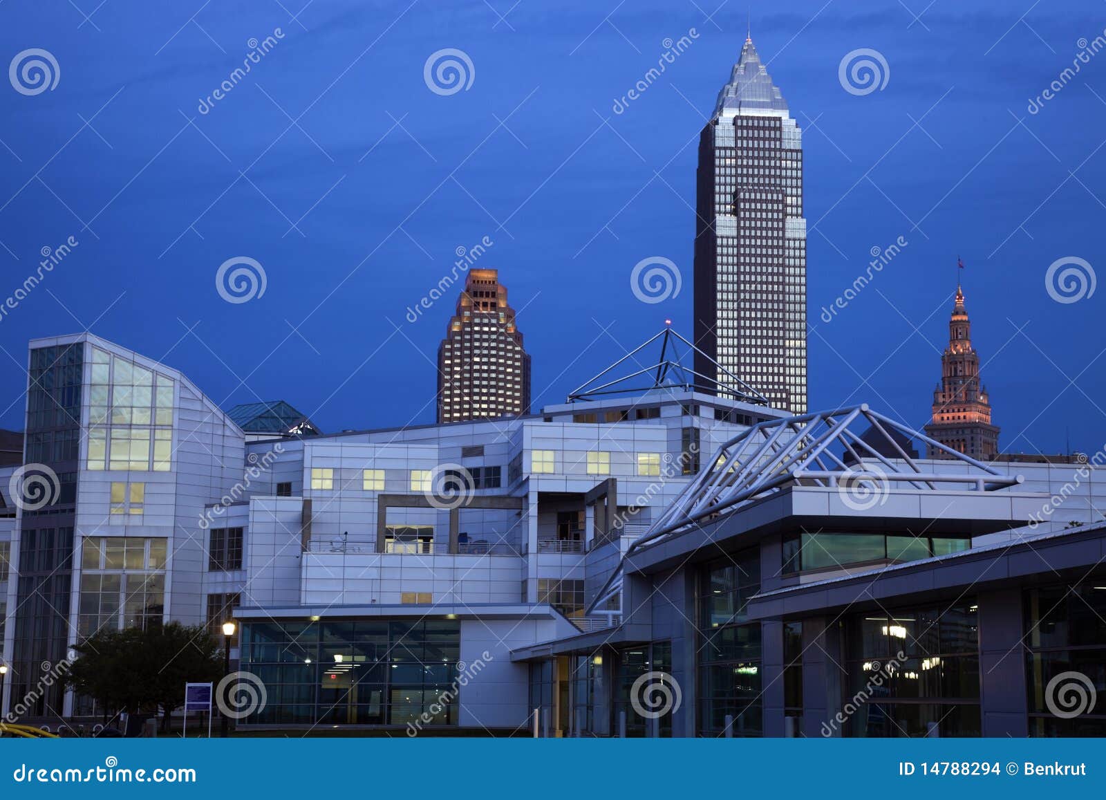 Cleveland after sunset stock photo. Image of horizontal - 14788294