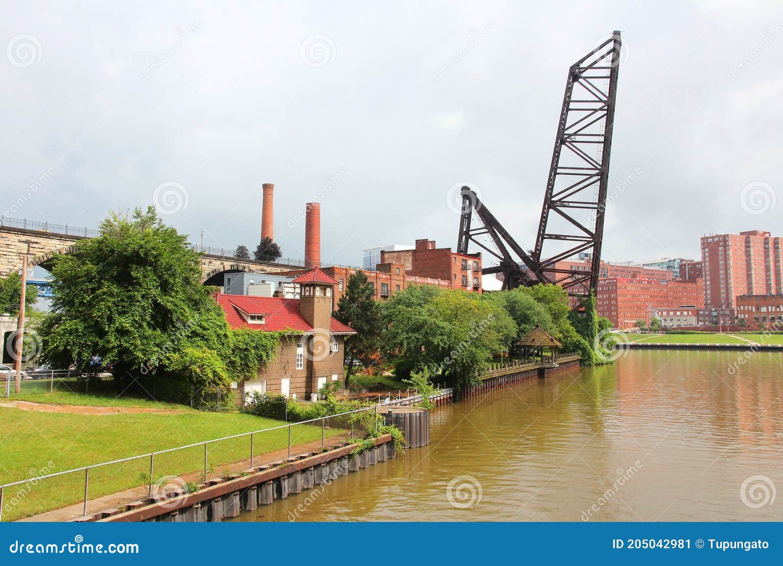 Cleveland Warehouse District Stock Image - Image of industry, building ...