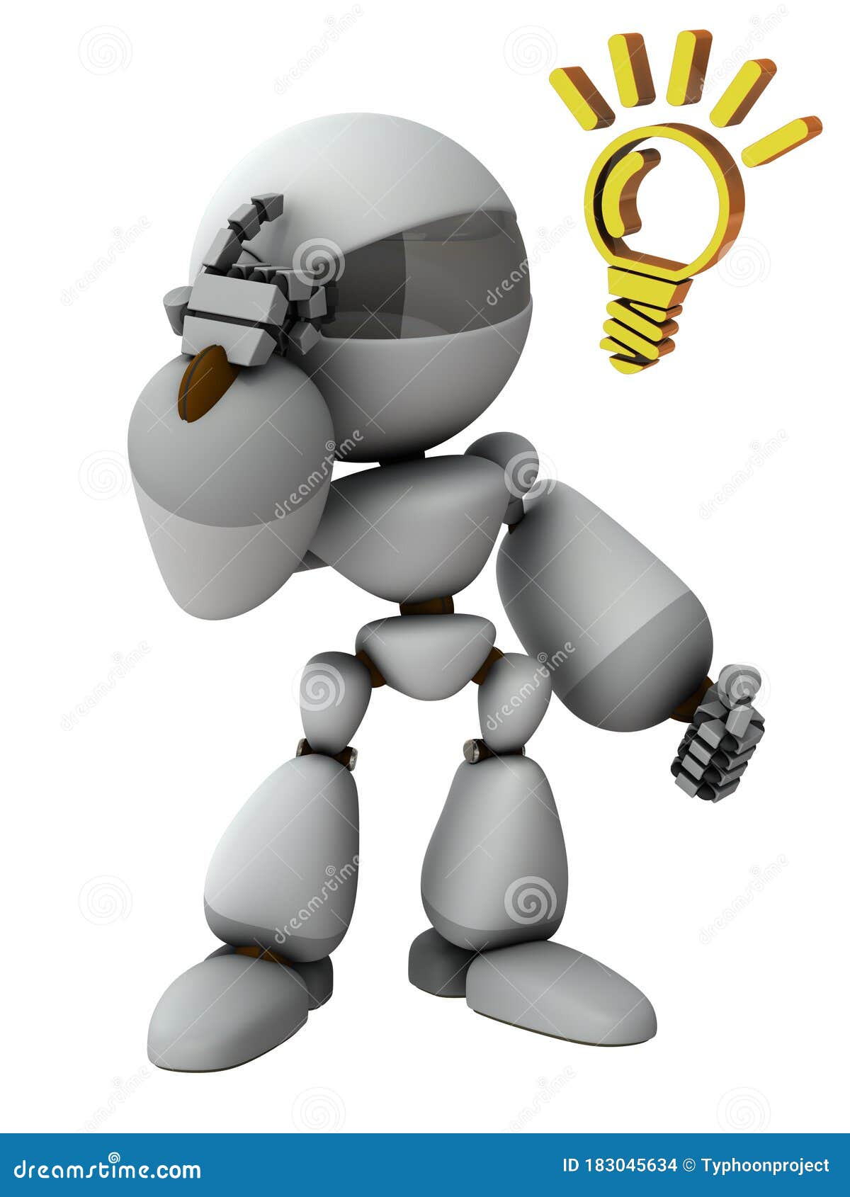 A Clever Artificial Intelligence Robot. Stock Illustration ...