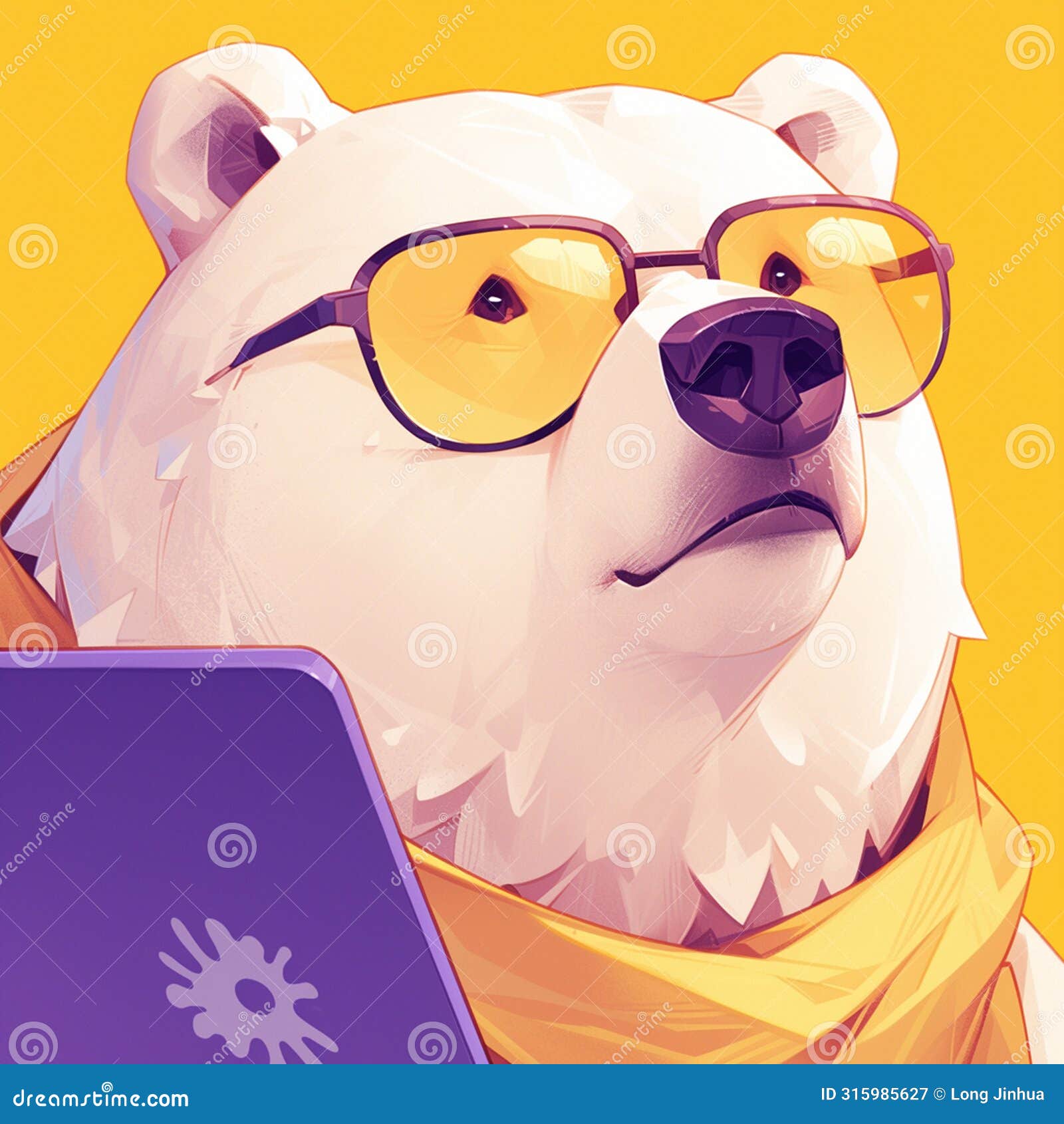 A Clever Bear Software Engineer Cartoon Style Stock Vector ...