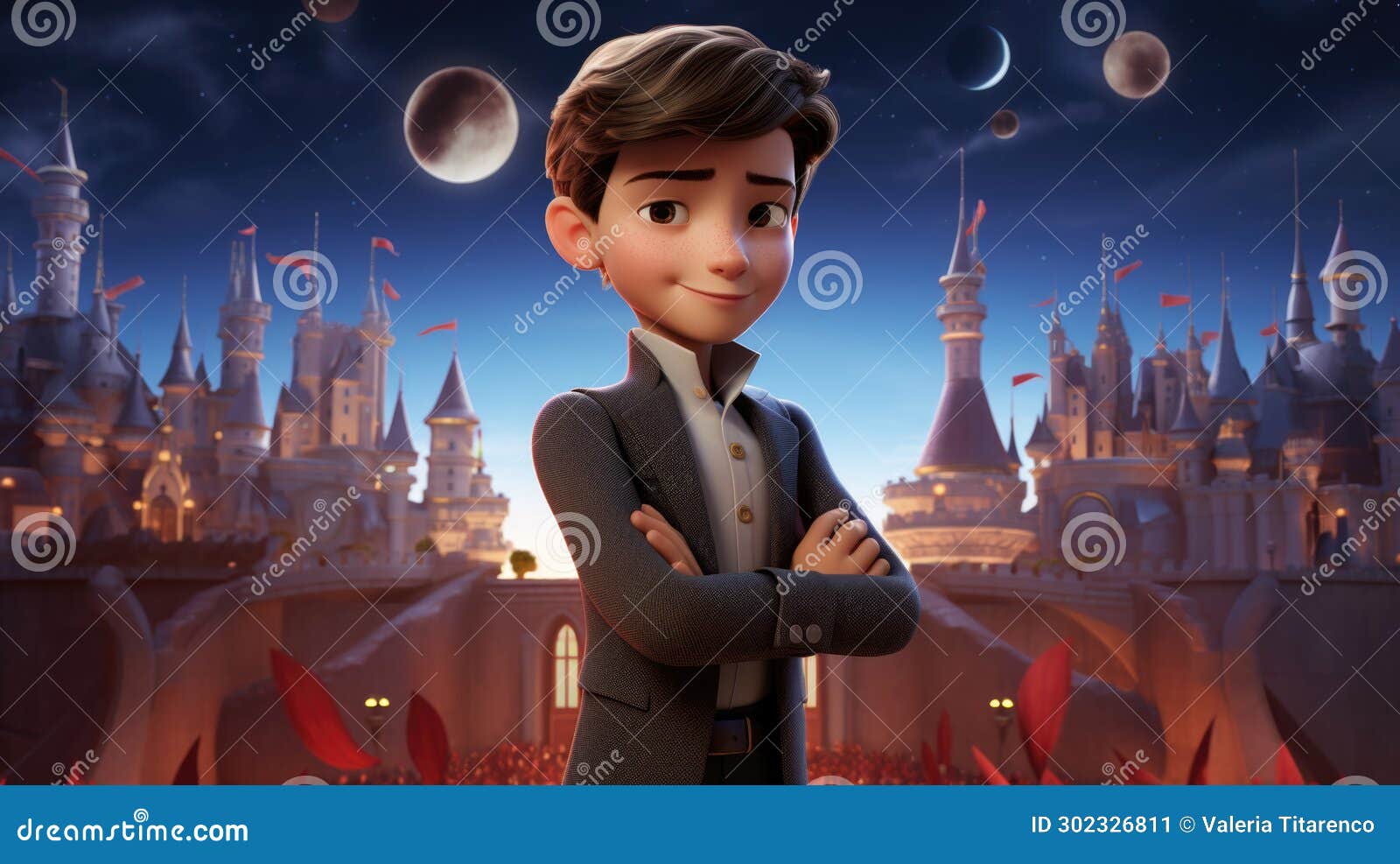 Clever Boy Detective, Frame from Cartoon 3D. Stock Illustration ...