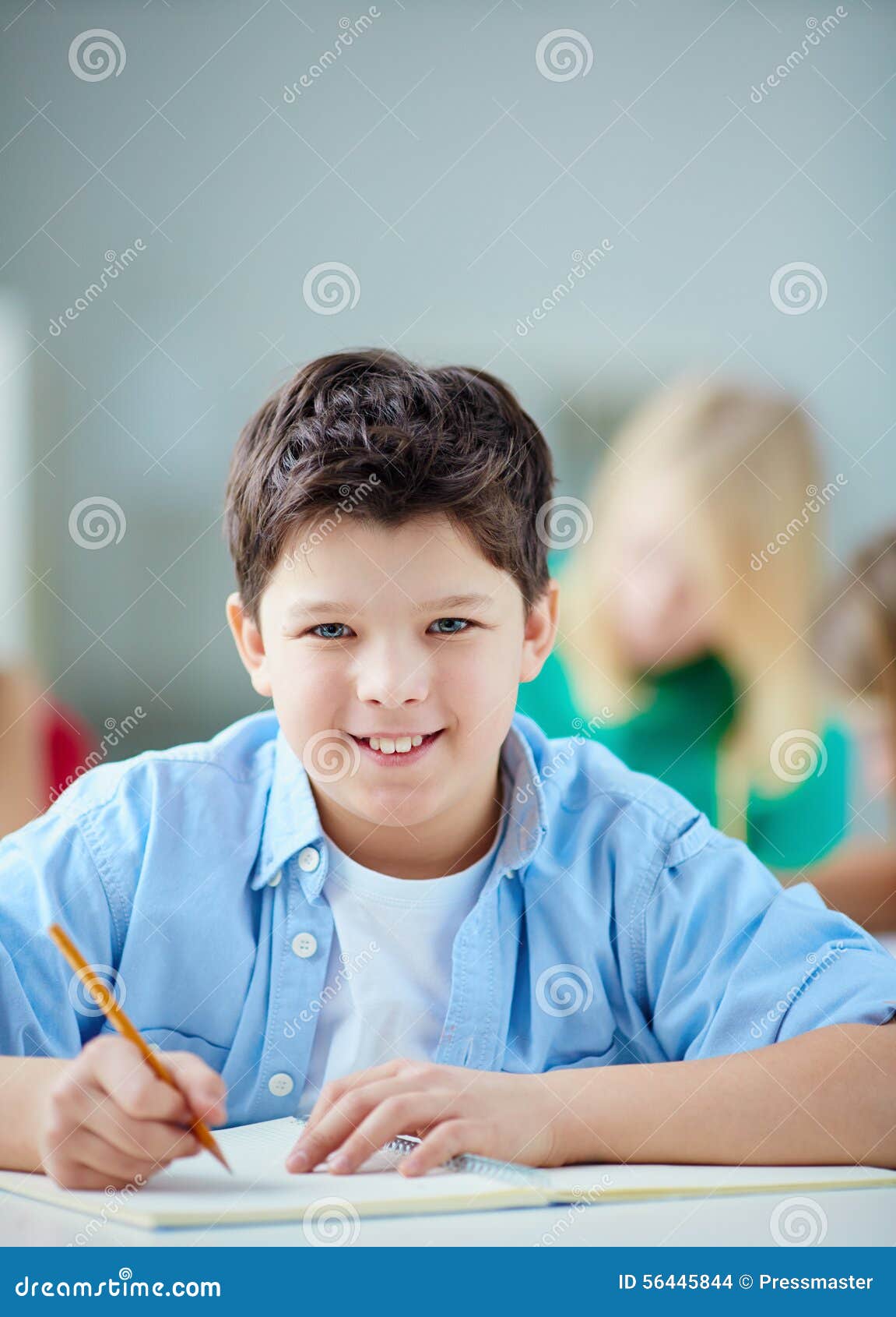 Clever boy stock photo. Image of lesson, cute, classroom - 56445844