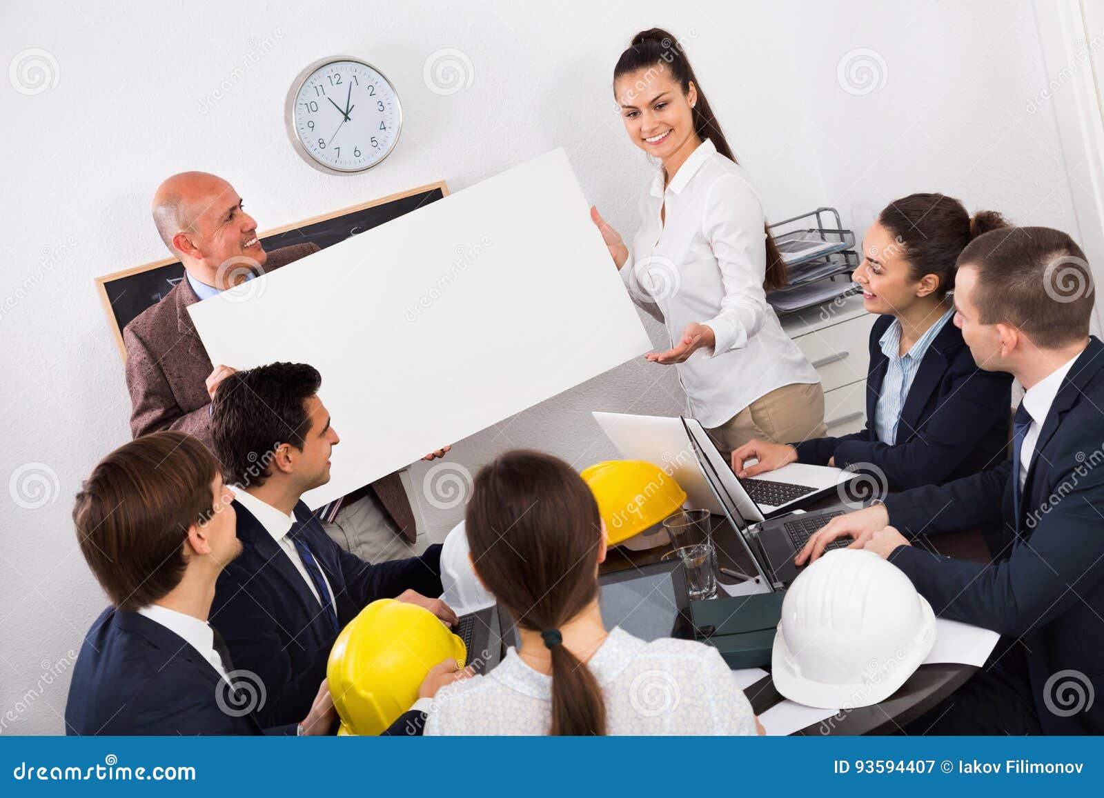 Clever Colleagues Discussing New Development Plan Stock Image - Image ...