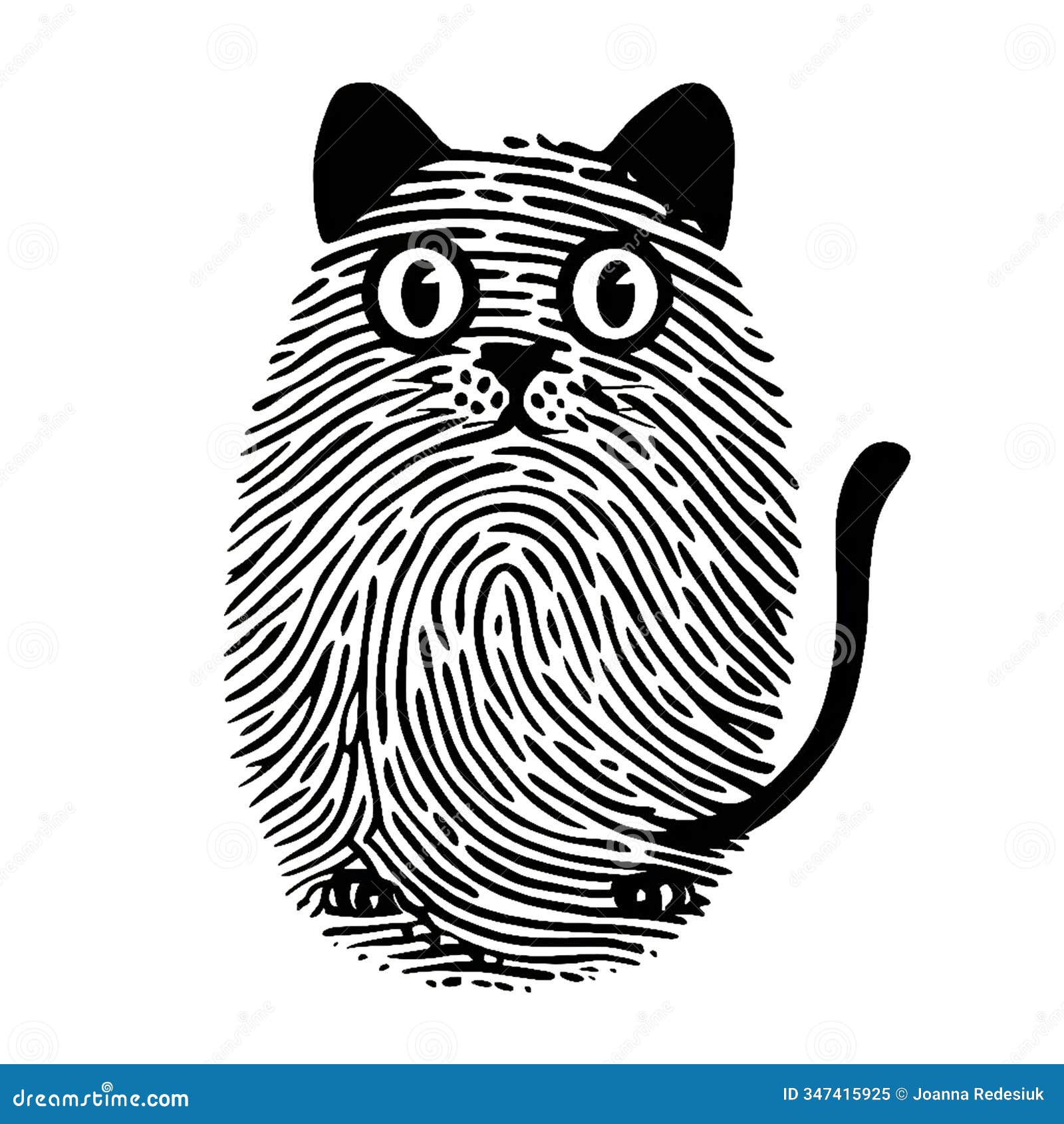 A Clever Design Combines a Cute Cat Shape with a Fingerprint Pattern ...