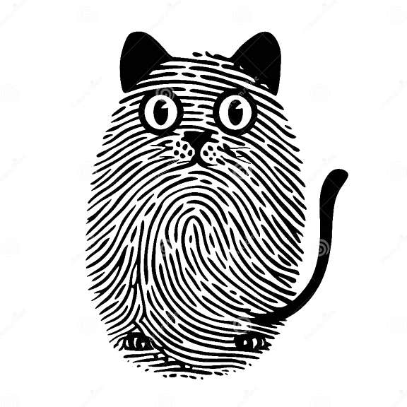 A Clever Design Combines a Cute Cat Shape with a Fingerprint Pattern ...