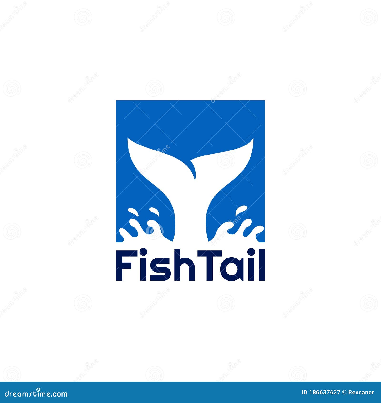 Fish Tail Logo. Seafood Restaurant. Fish Tail And Letters On A Circle ...