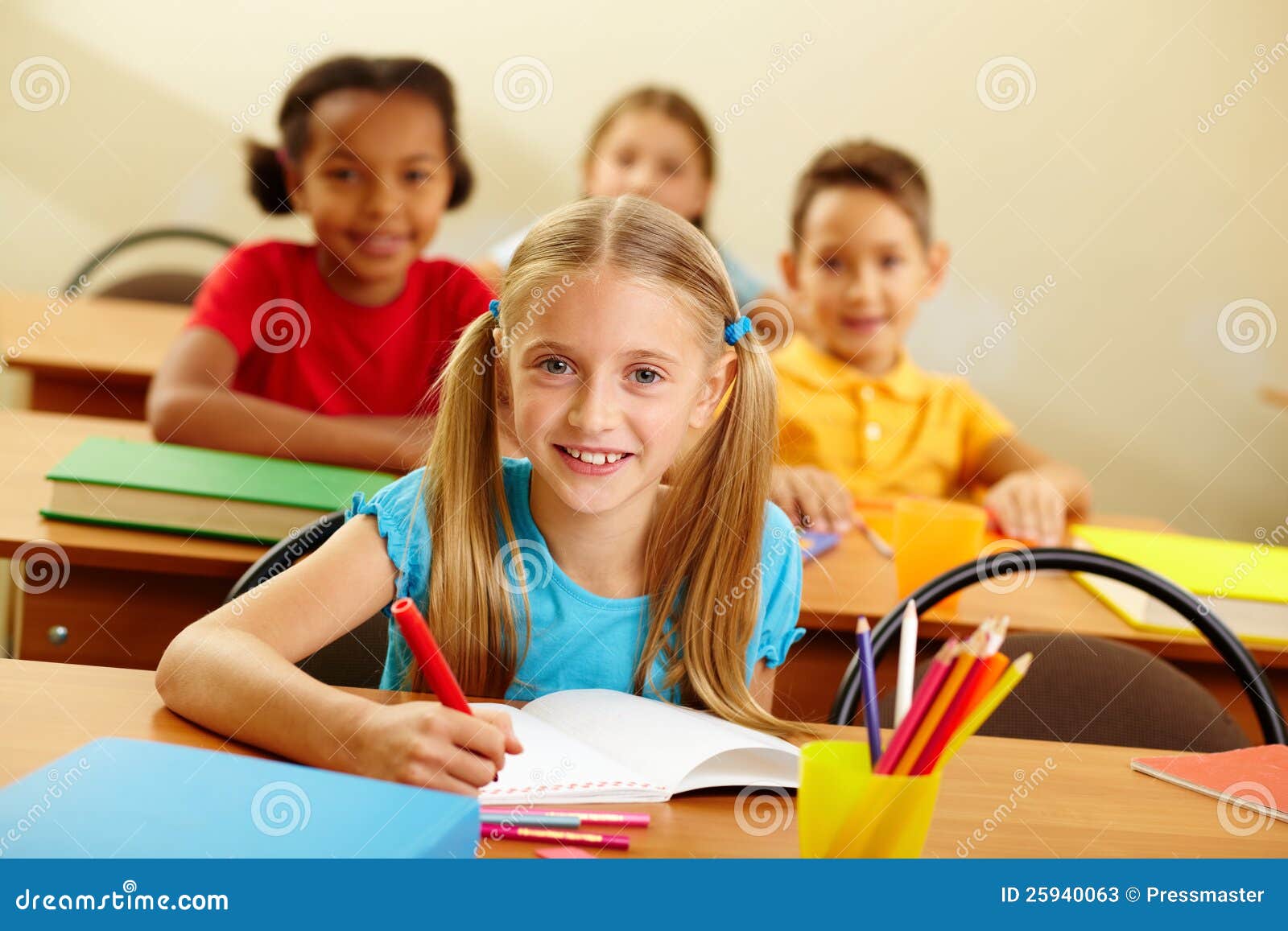 Clever girl stock image. Image of caucasian, back, face - 25940063