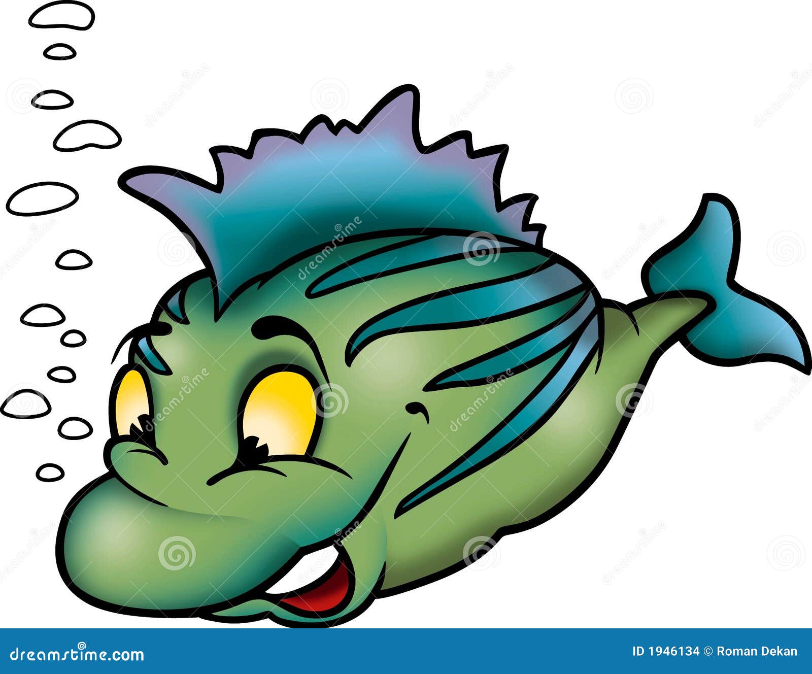 Clever green fish stock illustration. Illustration of humorous - 1946134